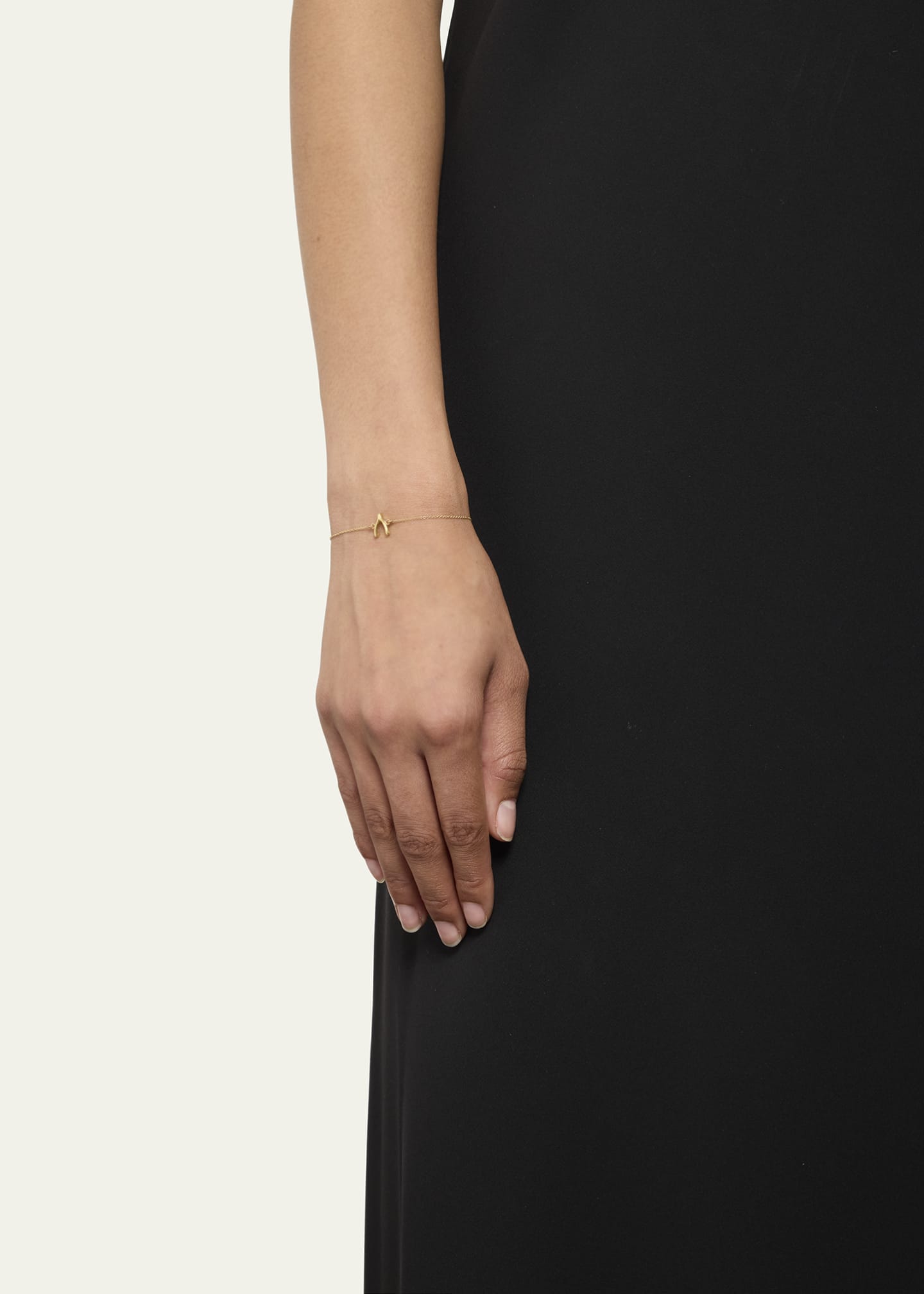 Jennifer Meyer 18k Gold Mini Wishbone Chain Bracelet on a 14k Chain ...