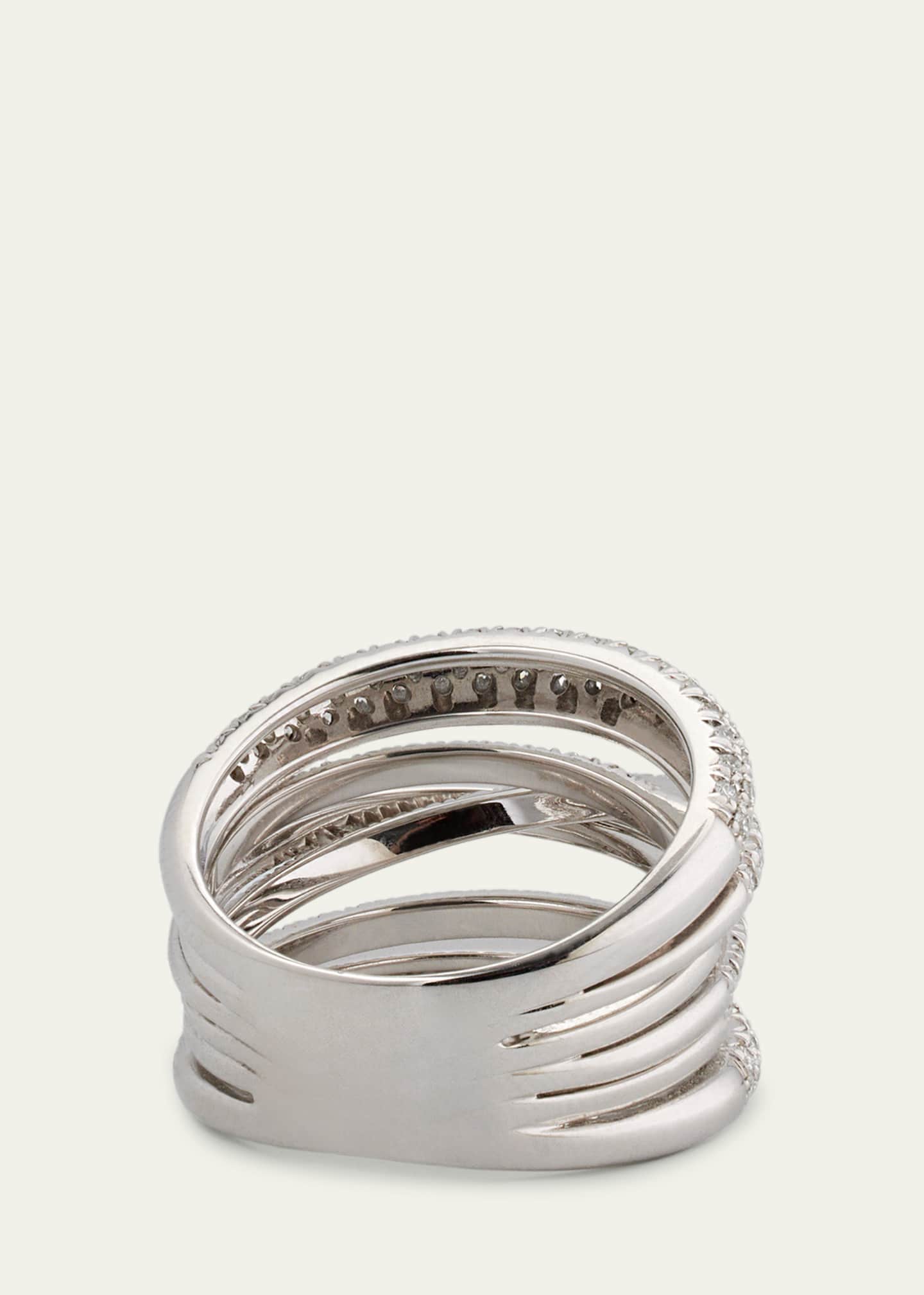 Sidney Garber 18K White Gold Diamond Scribble Band Ring, Size 7 ...