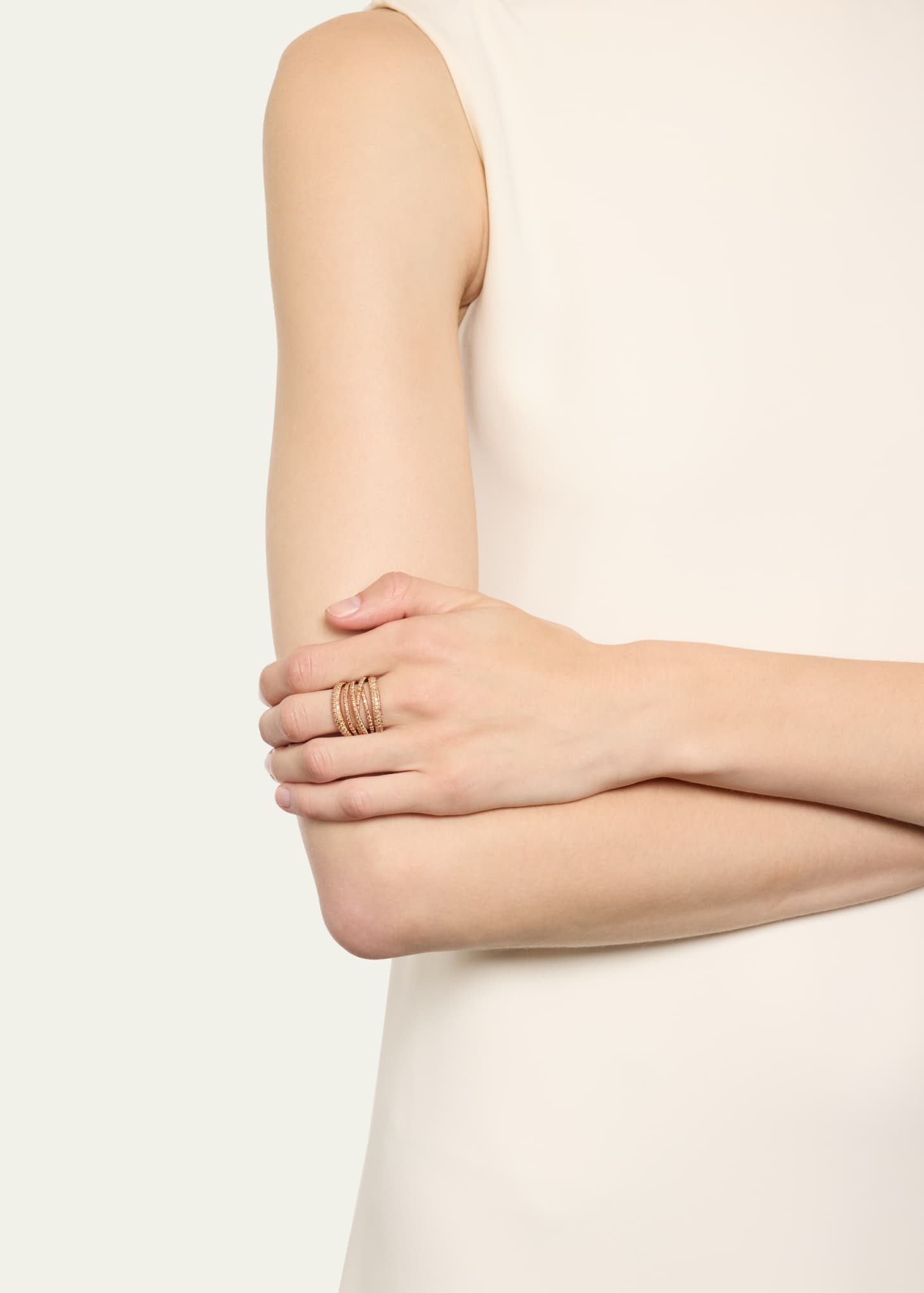 Sidney Garber 18K Rose Gold Brown Diamond Scribble Band Ring, Size 7 ...