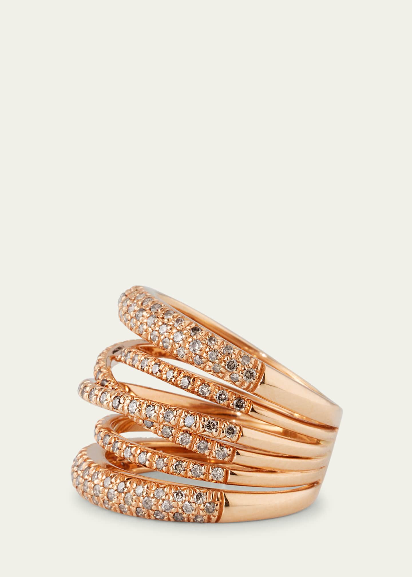 Sidney Garber 18K Rose Gold Brown Diamond Scribble Band Ring, Size 7 ...