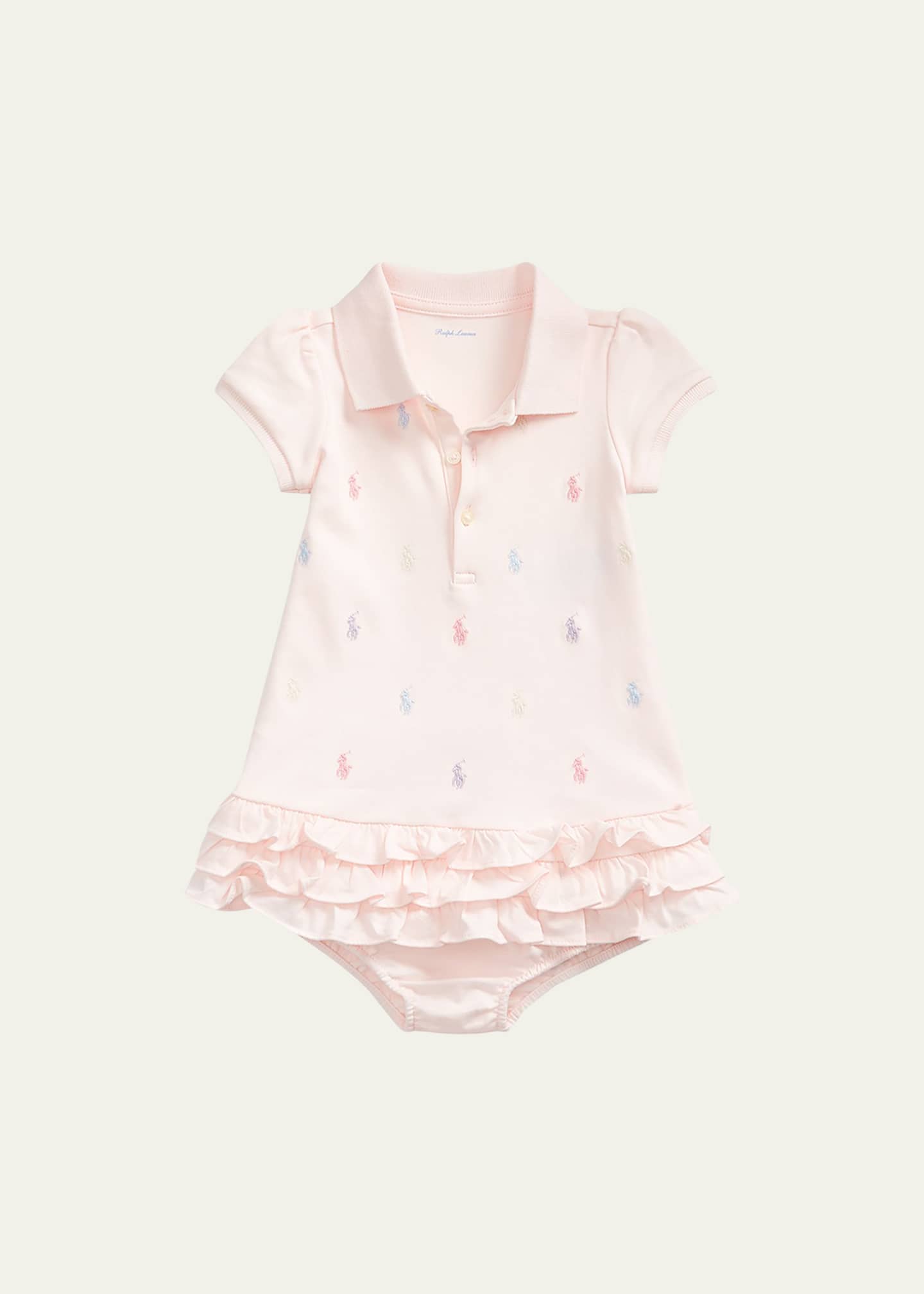 Polo Ralph Lauren Ruffled Embroidered Polo Dress With Solid Bloomers ...
