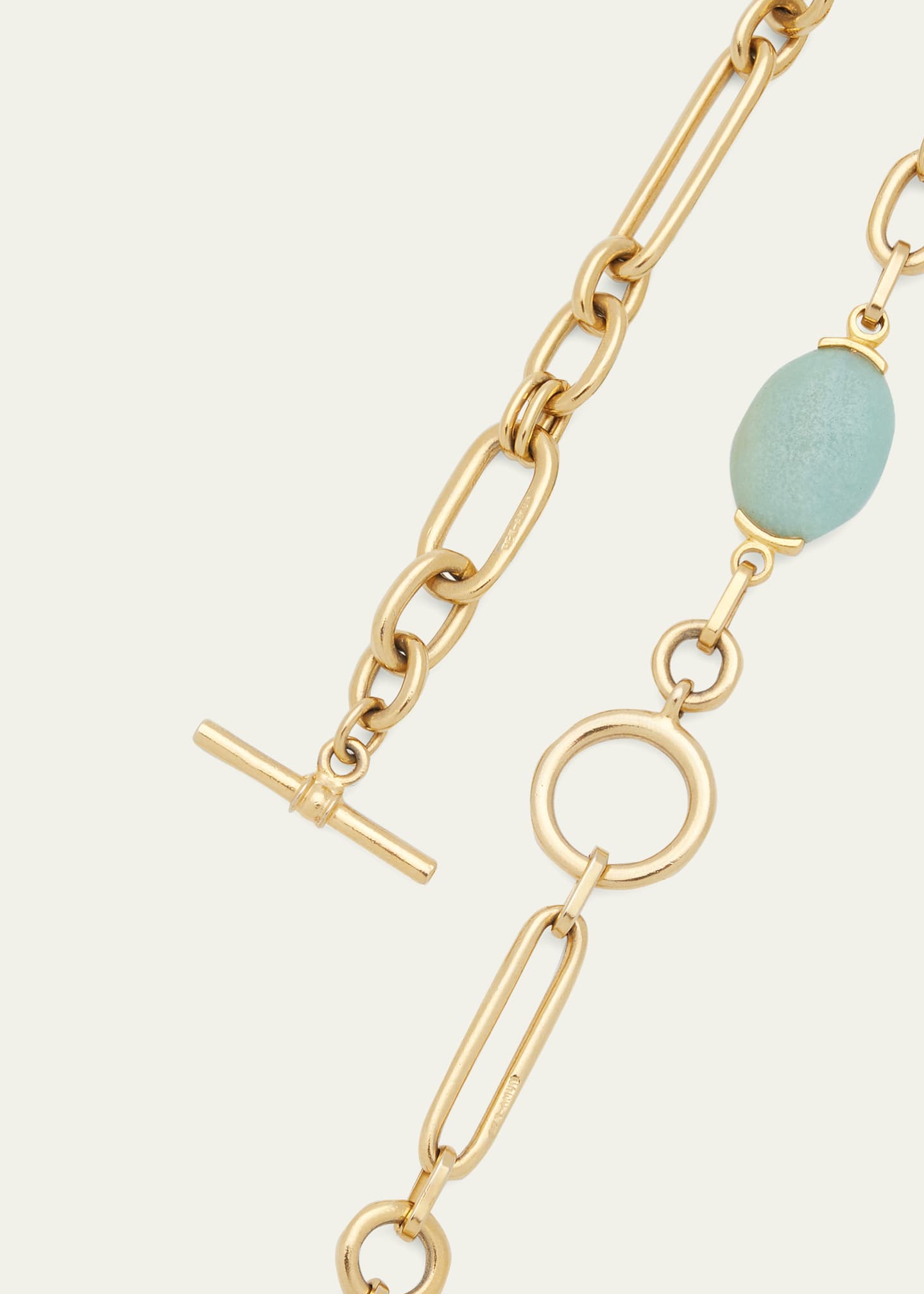 Ben-Amun Golden Chain Link Necklace With Stone Pendant - Bergdorf Goodman