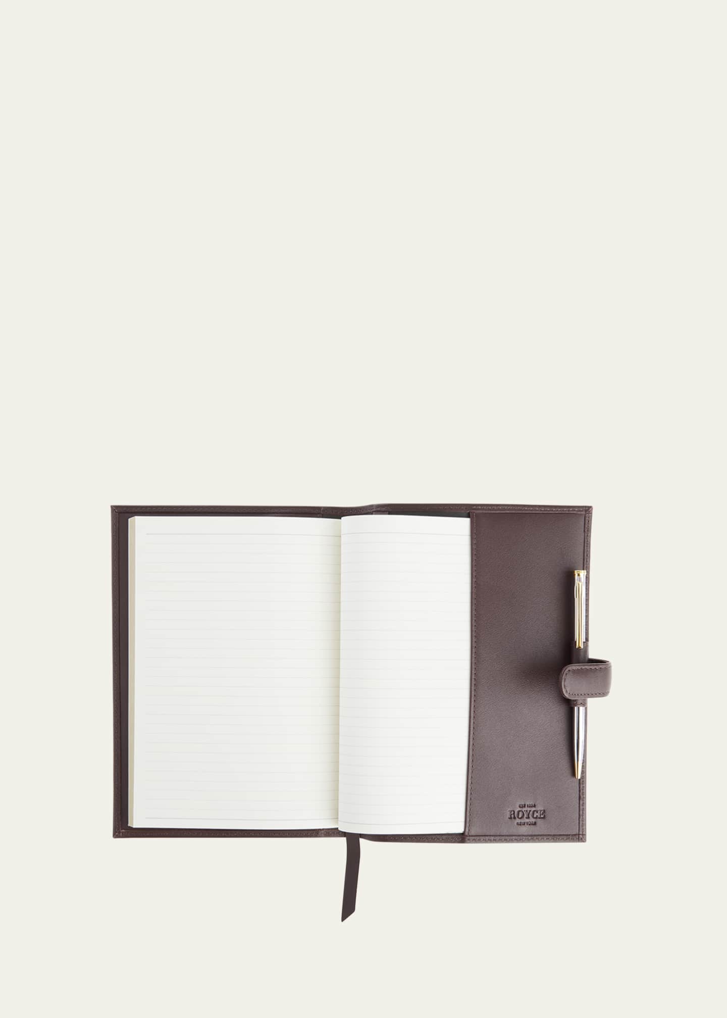ROYCE New York Monogrammed Leather Executive Journal with Rollerball ...