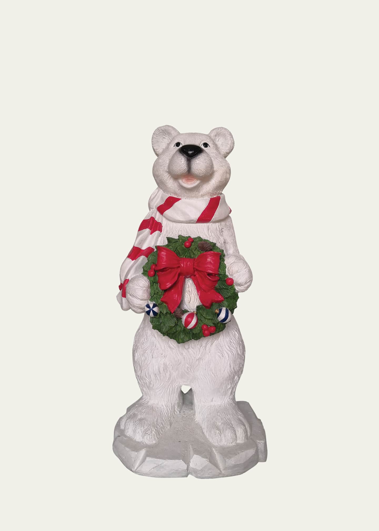 Barcana 47" Polar Bear with Christmas Wreath - Bergdorf Goodman