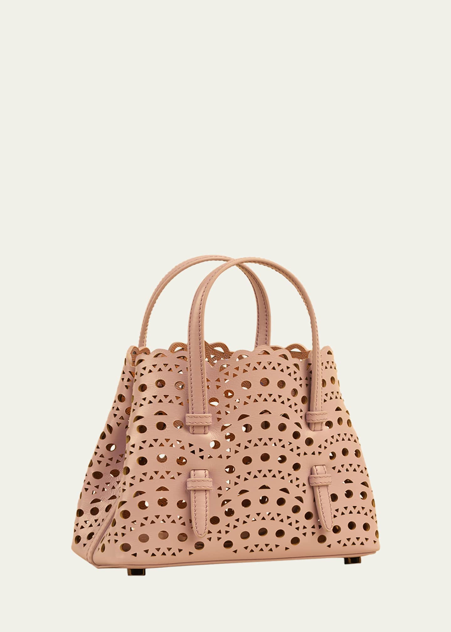 ALAIA Mina 16 Tote Bag in Vienne Wave Perforated Leather - Bergdorf Goodman