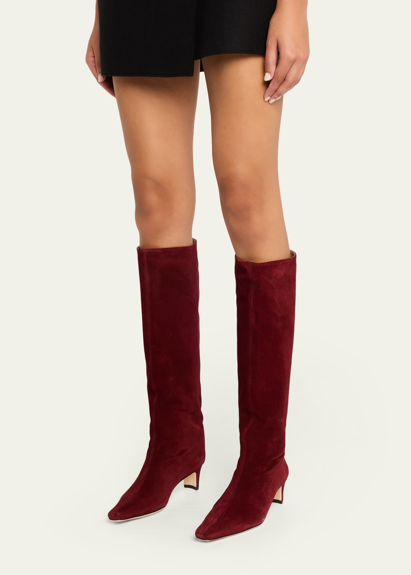STAUD Wally Suede Knee-High Boots - Bergdorf Goodman