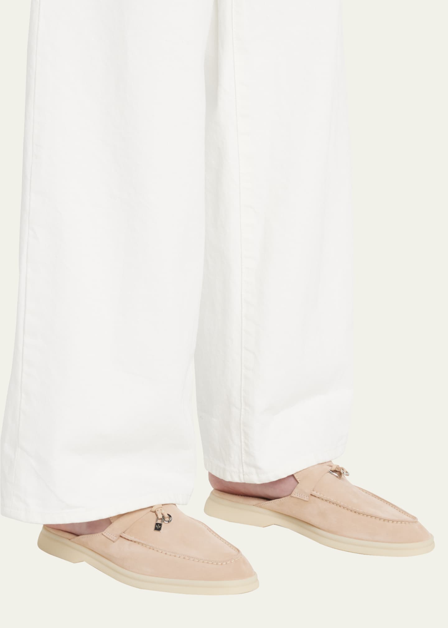 Loro Piana Babouche Charms Walk Suede Mule Loafers - Bergdorf Goodman