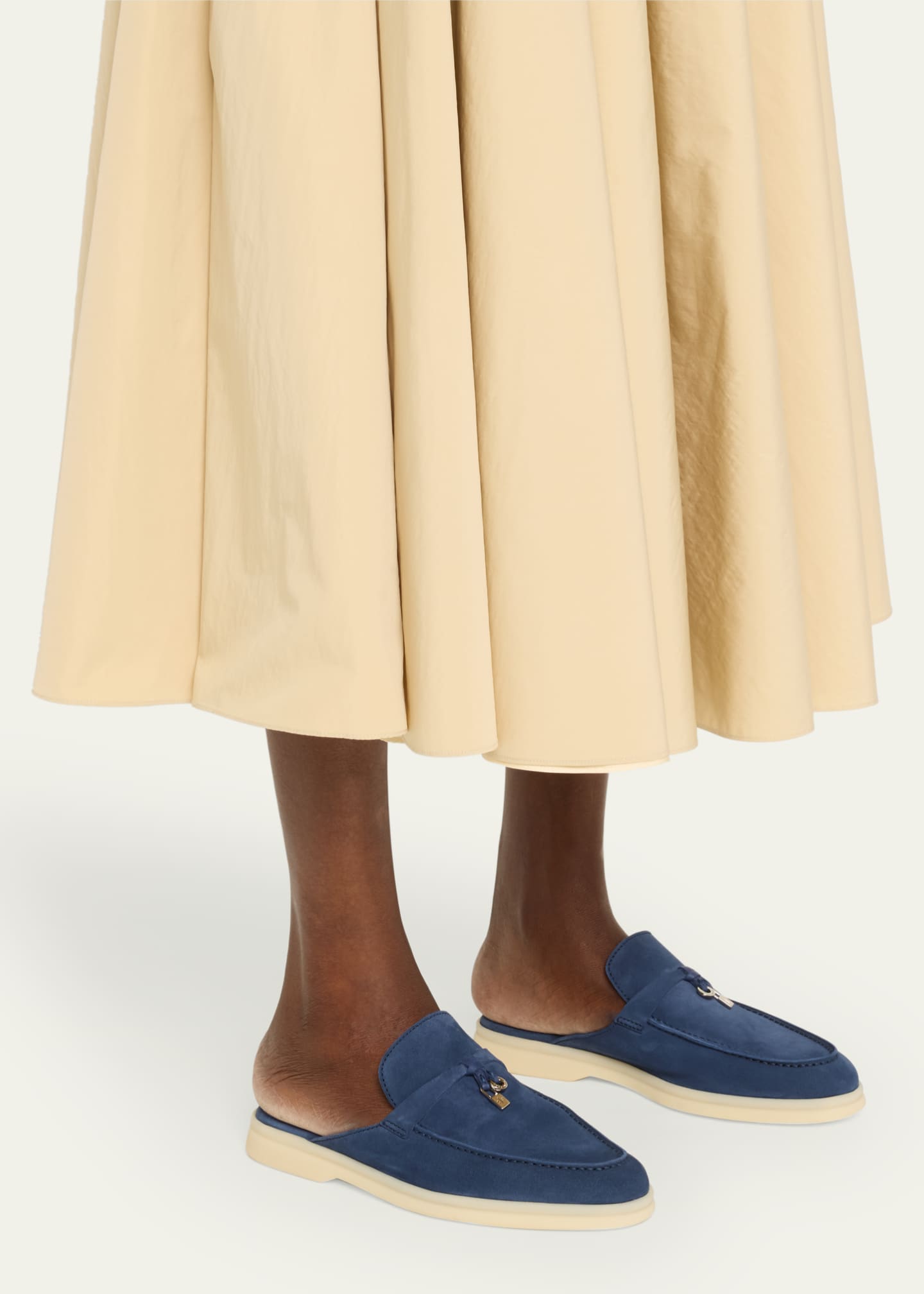 Loro Piana Babouche Charms Walk Suede Mule Loafers - Bergdorf Goodman