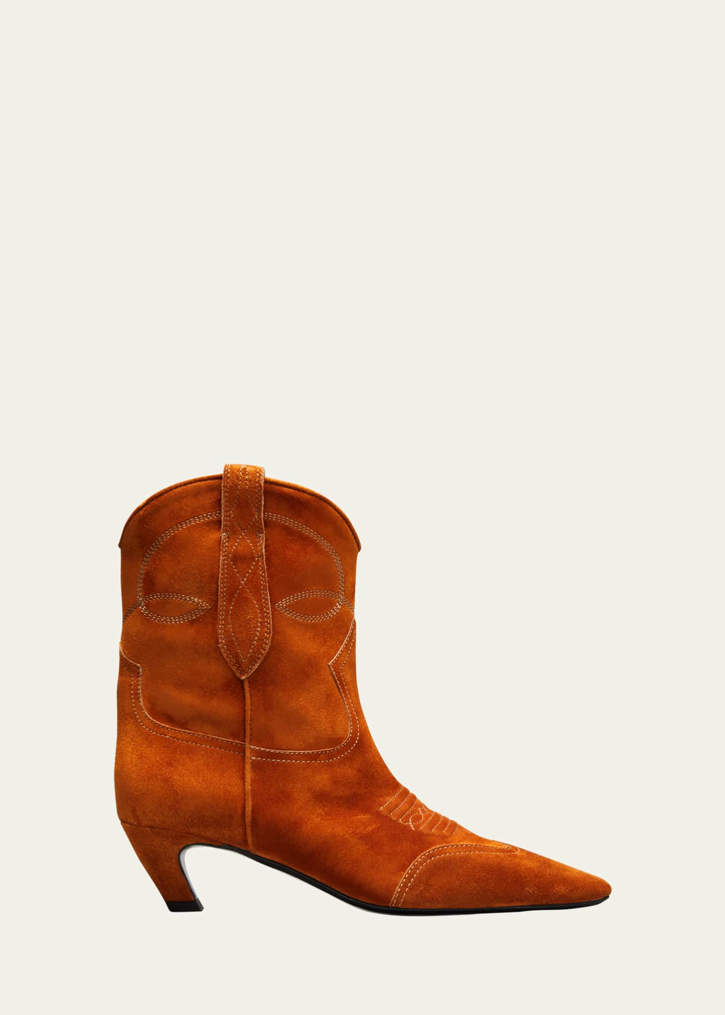 Khaite Dallas Western Suede Ankle Boots - Bergdorf Goodman