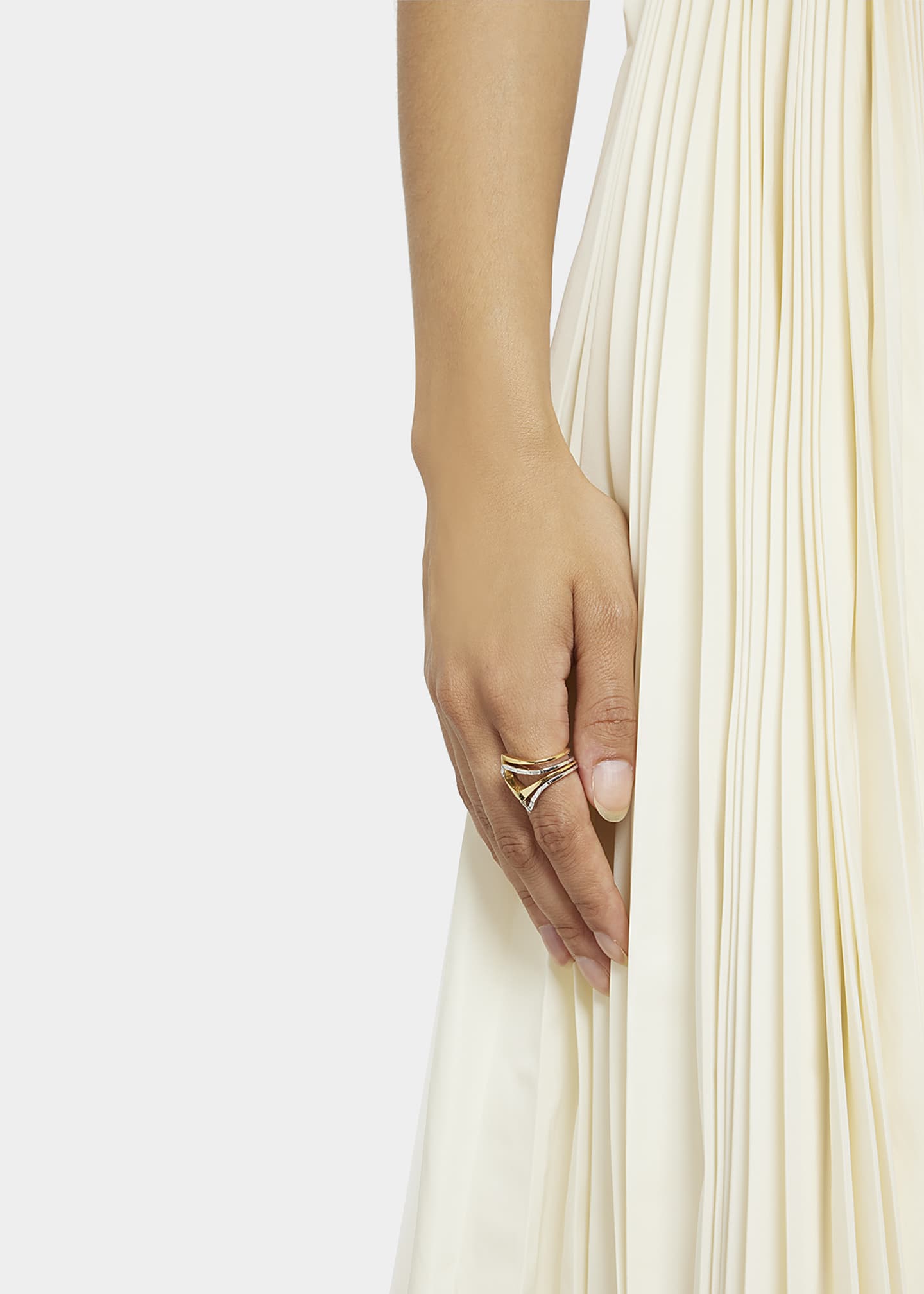 Nikos Koulis Energy Baguette Diamond Multi-Band Ring in Two-Tone 18K ...