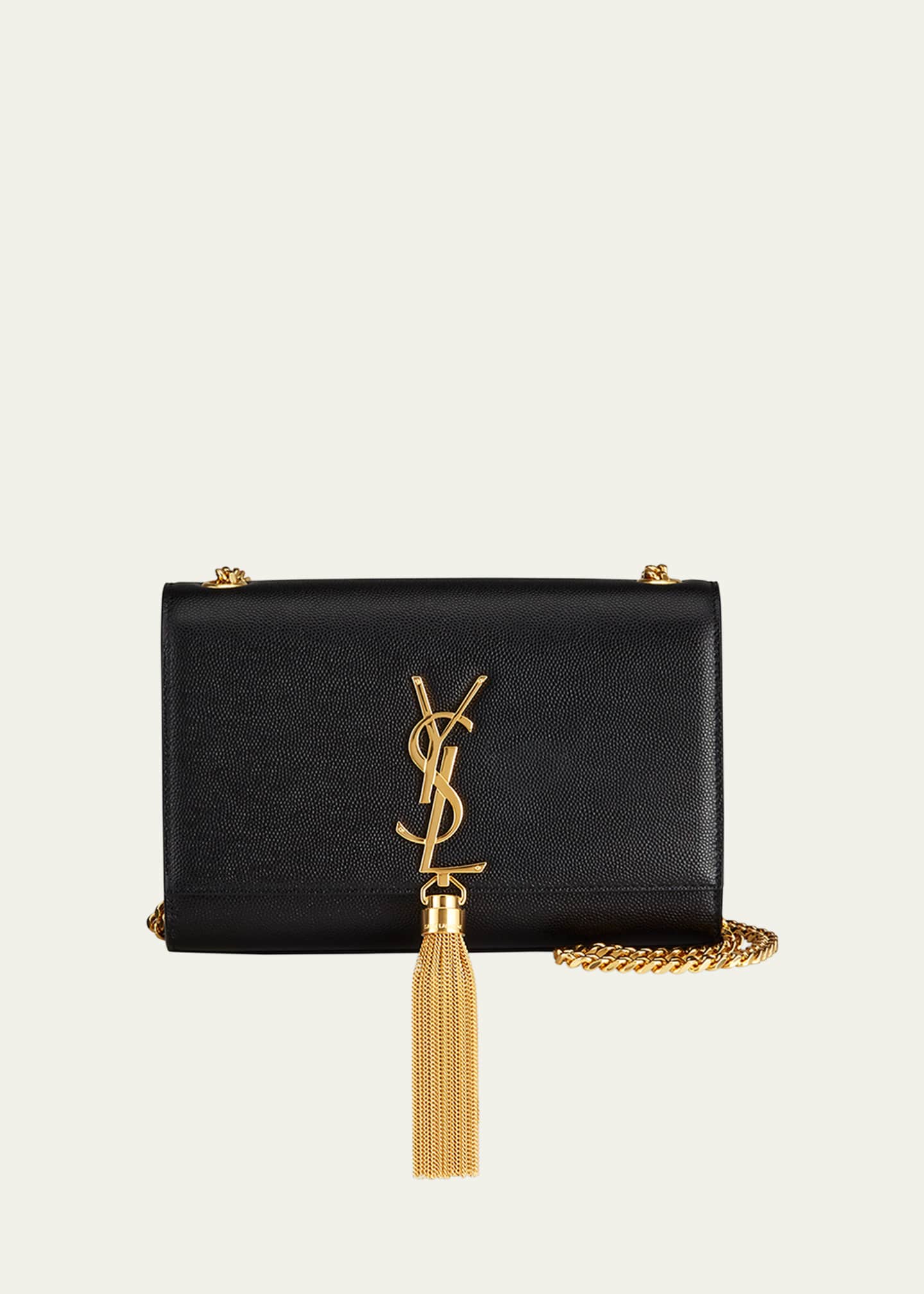 Saint Laurent Kate Small Tassel YSL Wallet on Chain in Grained Leather ...