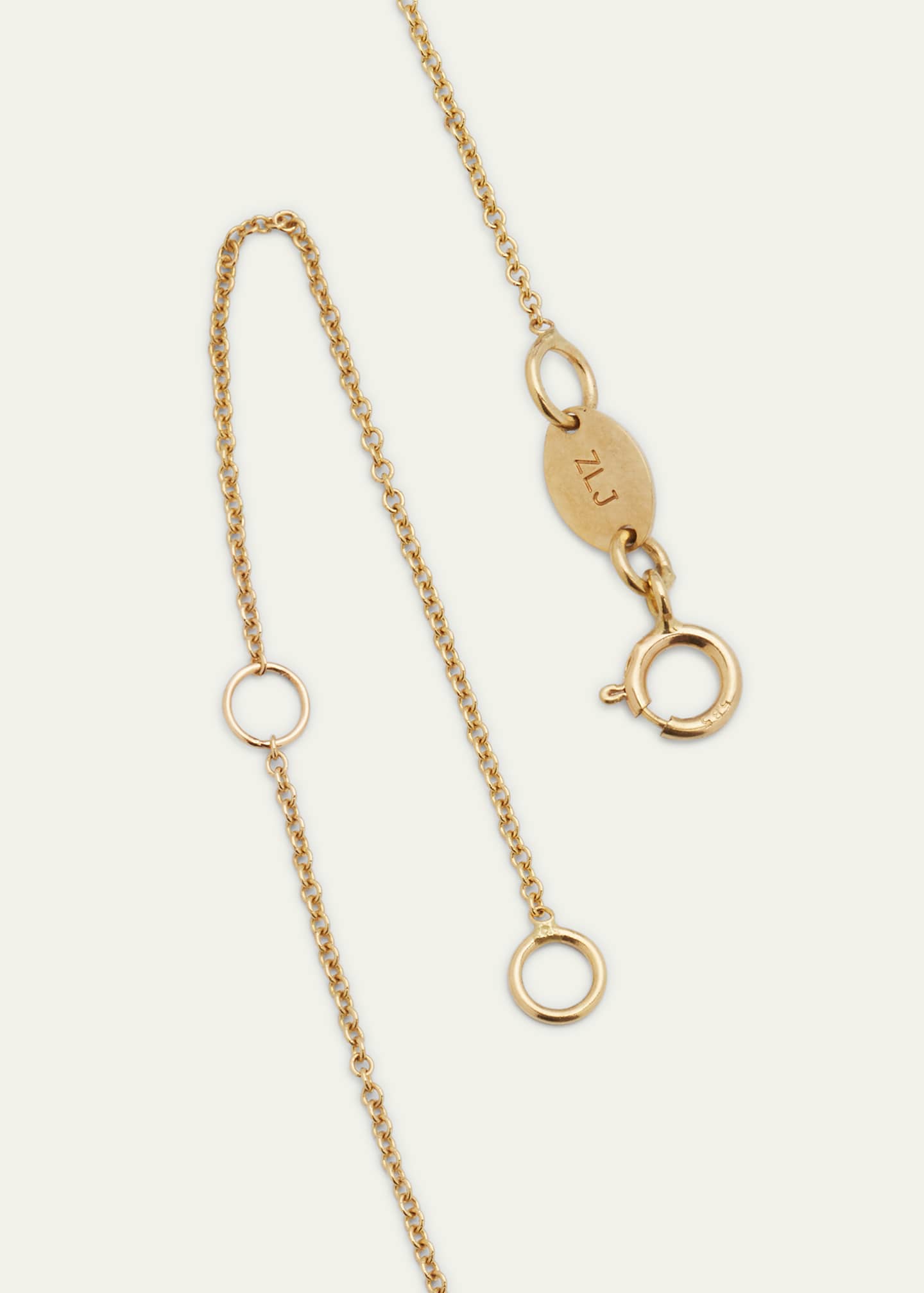 Zoe Lev Jewelry 14k Gold Asymmetrical Initial and Bezel Diamond ...