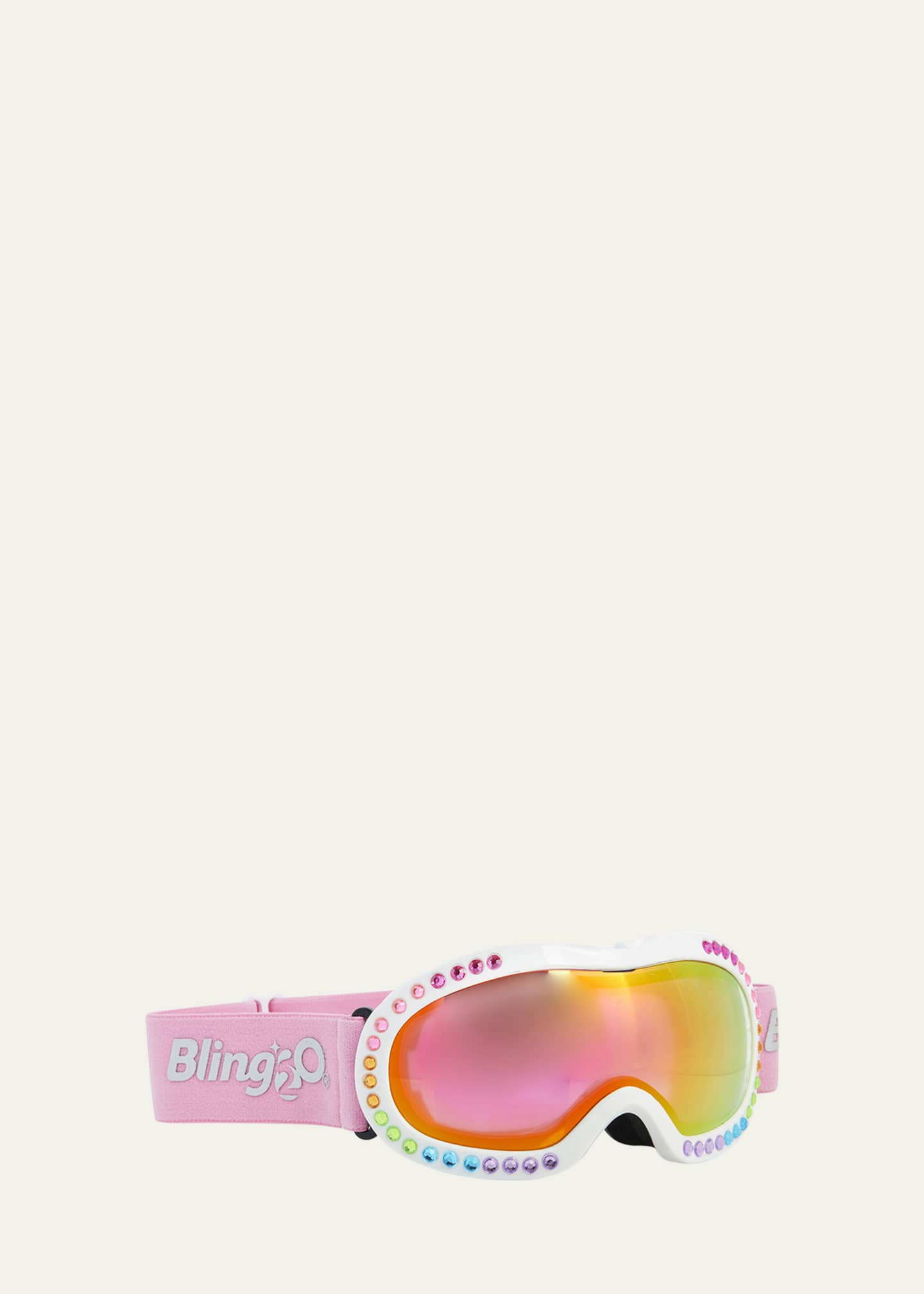 Bling2o Kid's Rainbow Rhinestone Logo Snow Goggles - Bergdorf Goodman