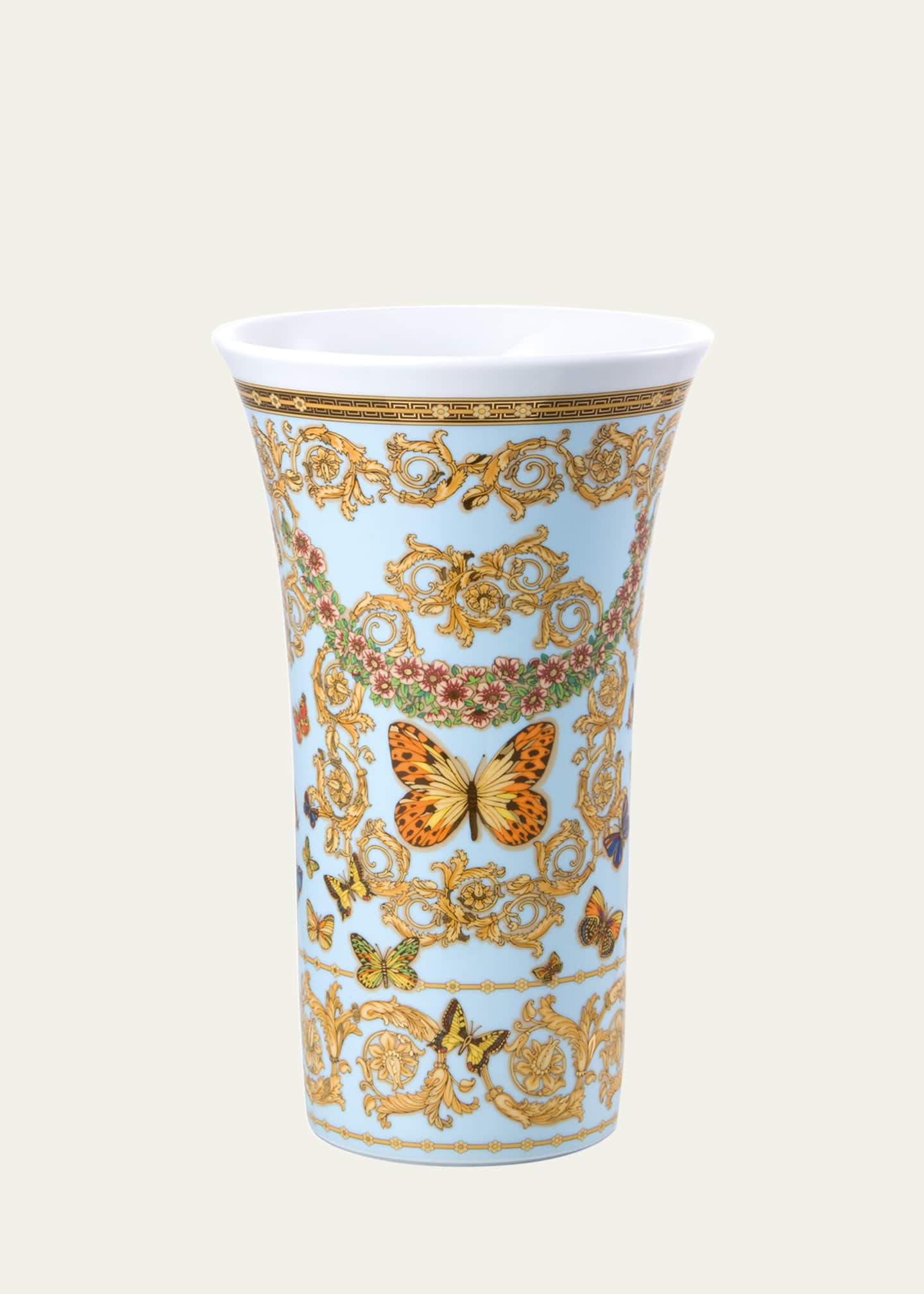Versace Butterfly Garden 13.5" Vase - Bergdorf Goodman