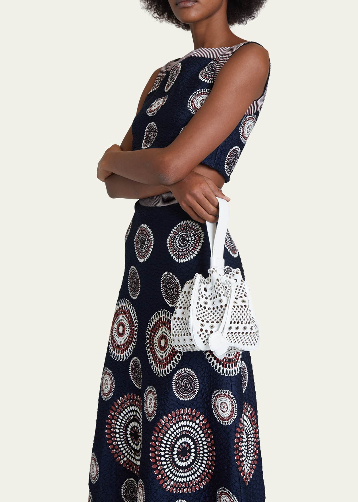 ALAIA Rose Marie 16 Bucket Bag with Grommets - Bergdorf Goodman