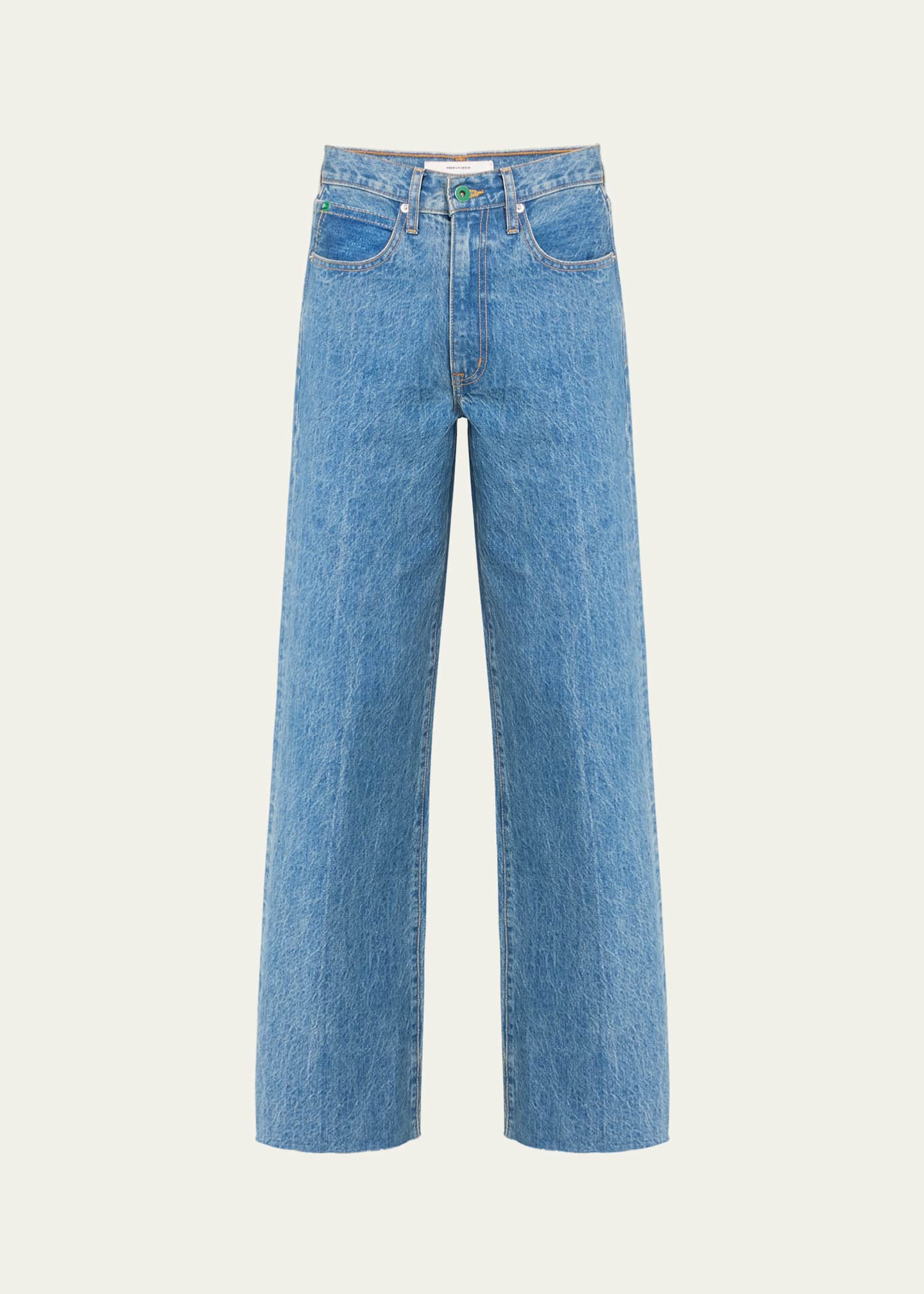 SLVRLAKE Grace Wide-Leg Raw-Edge Jeans - Bergdorf Goodman