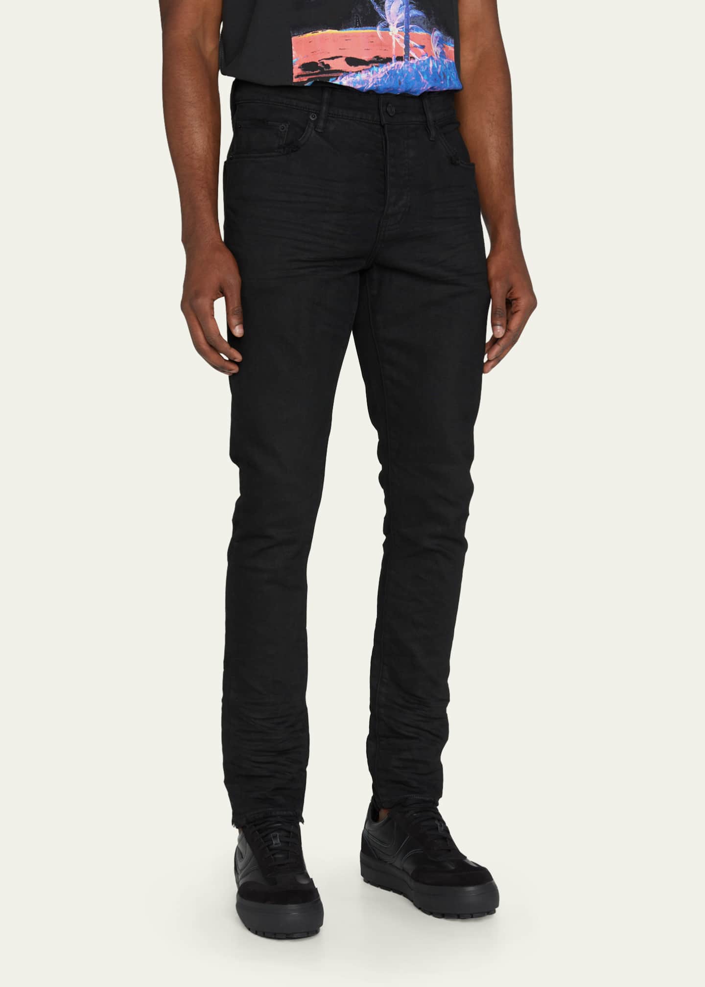 PURPLE Men's P001 Black Resin Skinny Jeans - Bergdorf Goodman