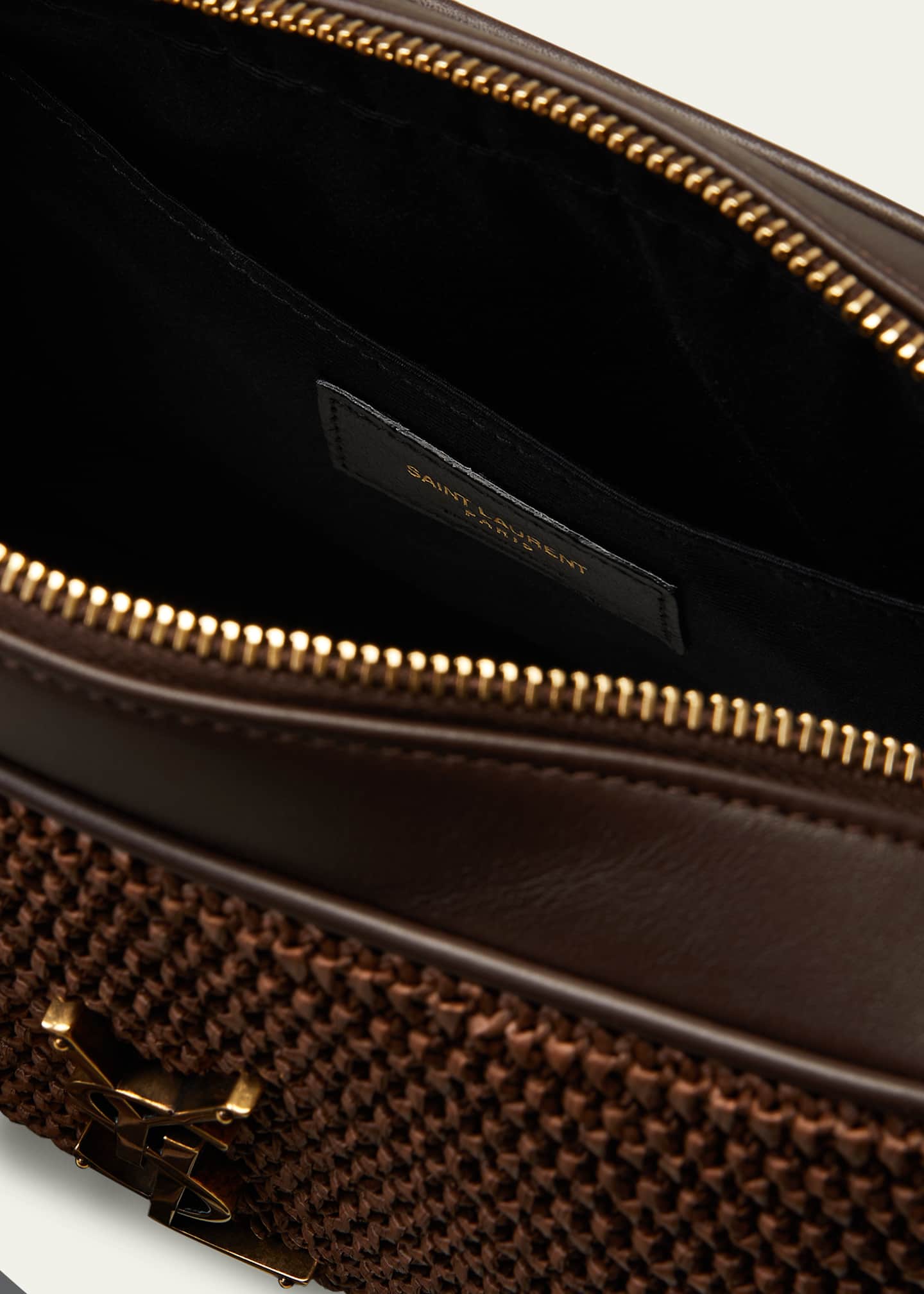 Saint Laurent Lou Medium YSL Monogram Raffia Camera Bag - Bergdorf Goodman