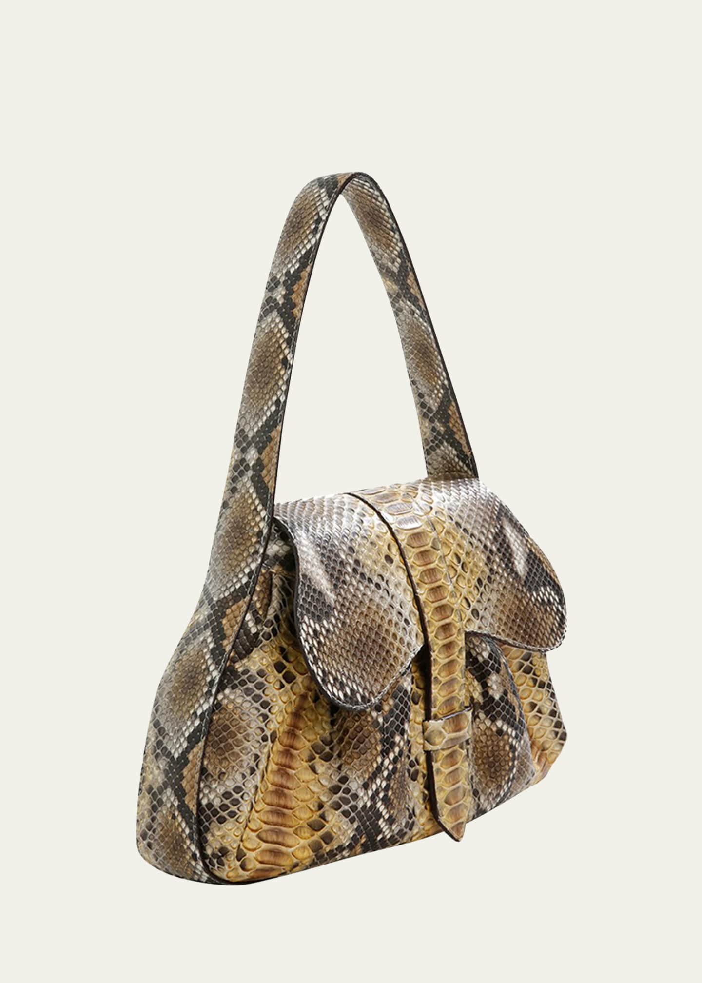ADRIANA CASTRO Mercedes Pleated Python Top-Handle Bag - Bergdorf Goodman