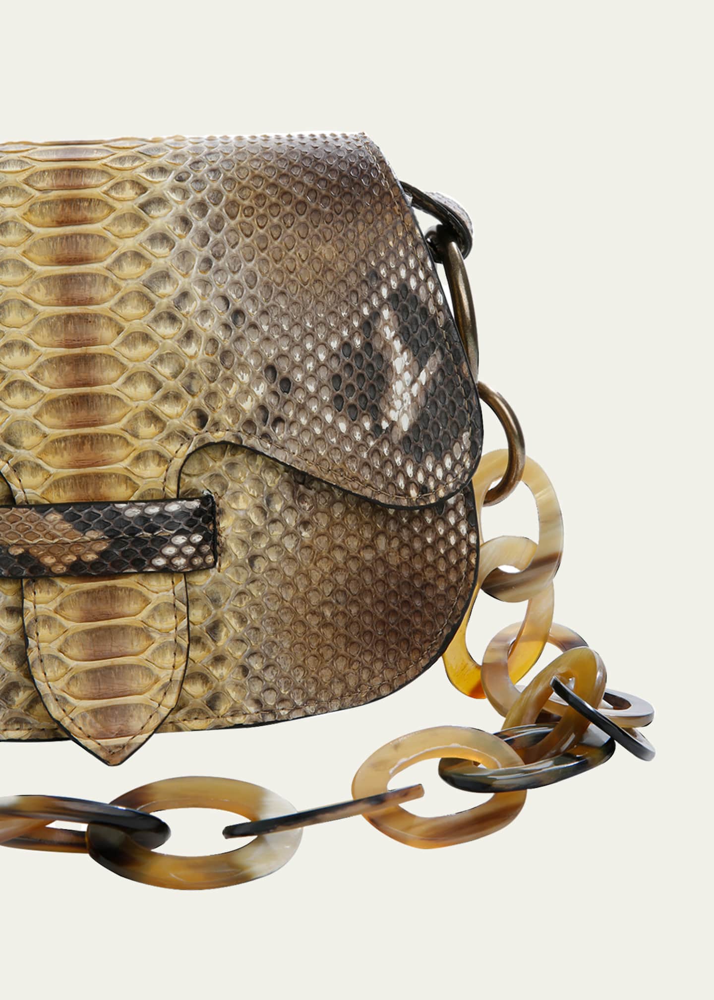 ADRIANA CASTRO Monsieur Python Saddle Shoulder Bag - Bergdorf Goodman