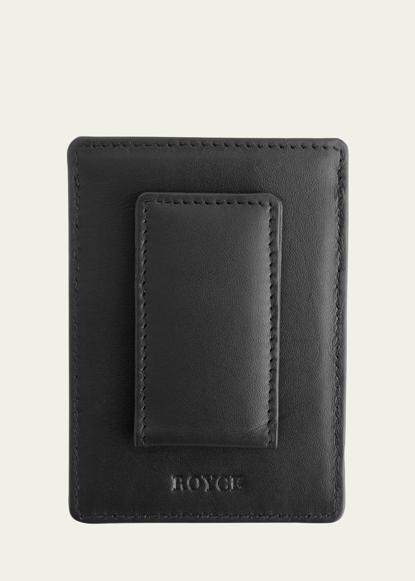 ROYCE New York Monogrammed Leather Magnetic Money Clip Wallet ...