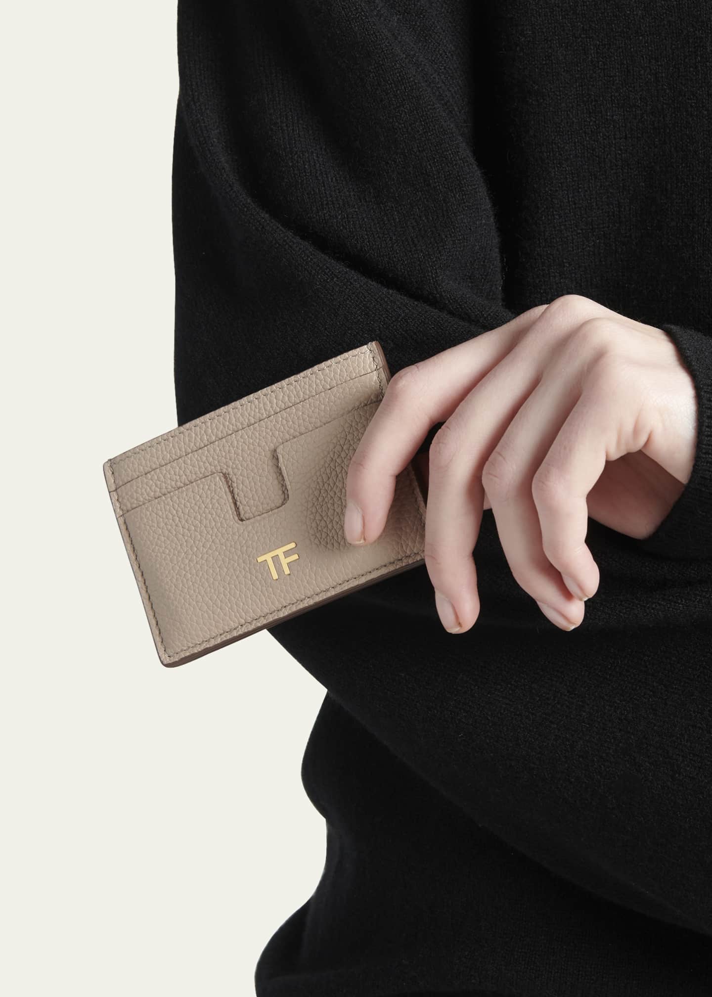 TOM FORD TF Card Holder in Grained Leather - Bergdorf Goodman