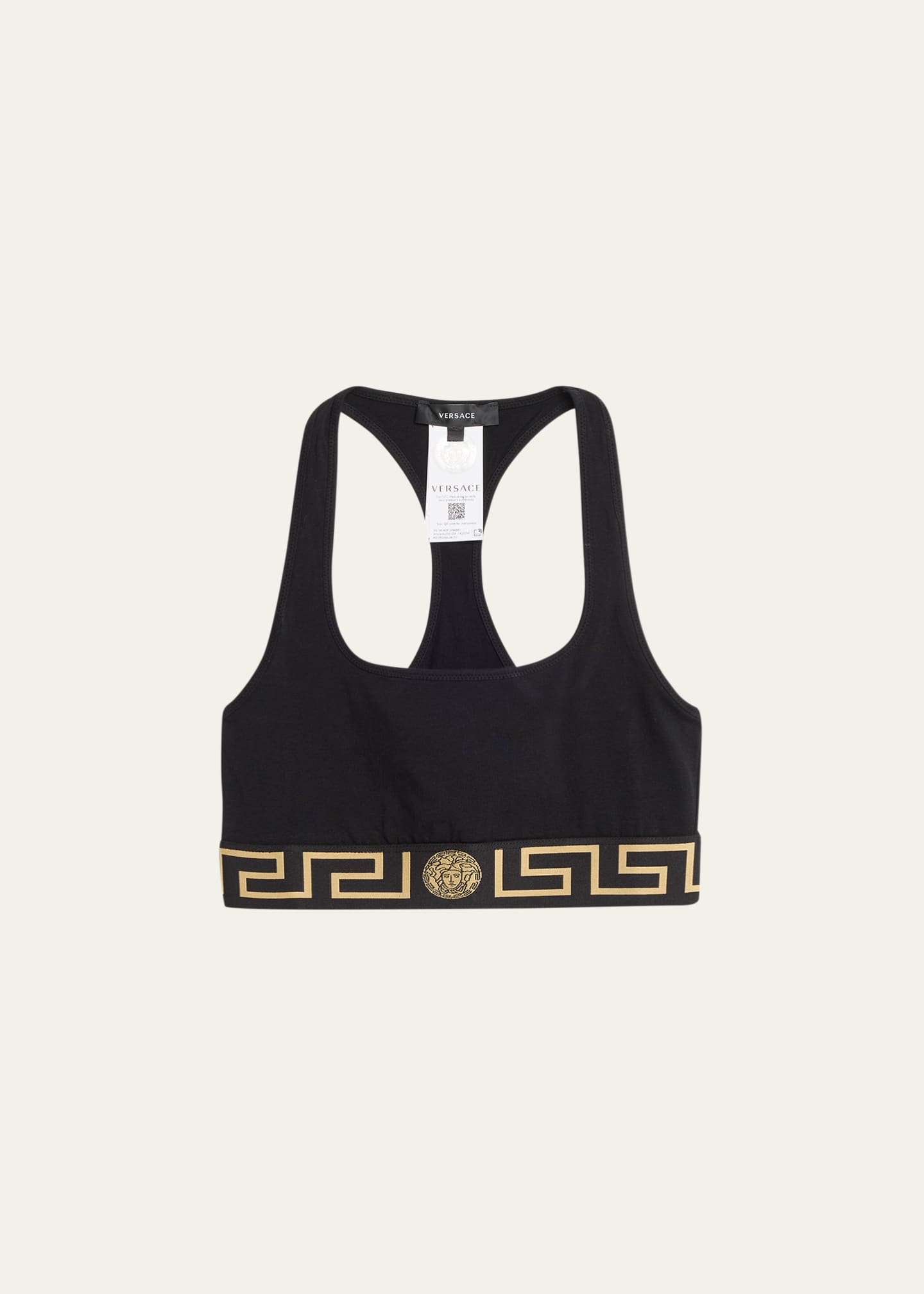 Versace Greca Border Racerback Sports Bra - Bergdorf Goodman