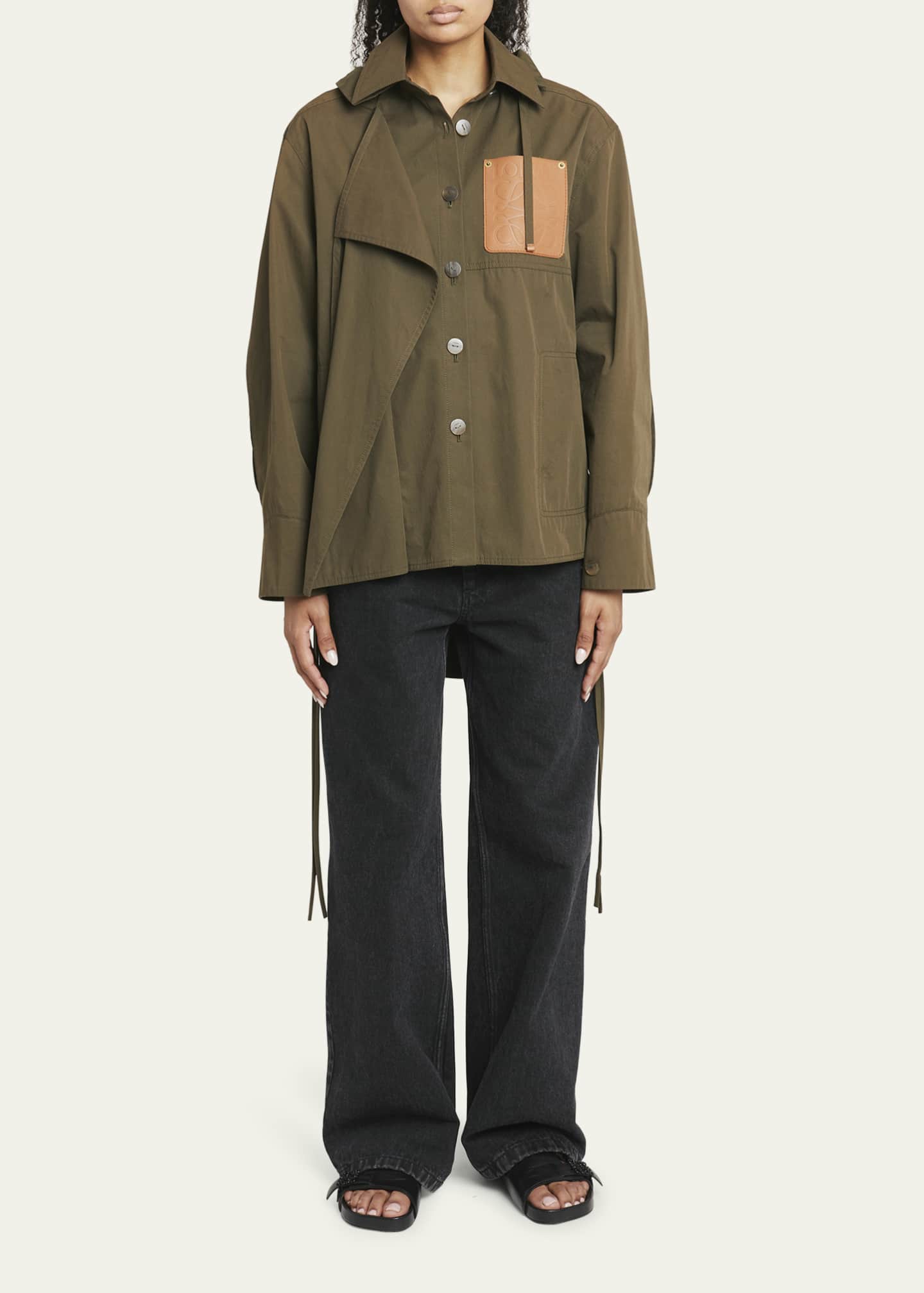 Loewe Water-Resistant Military Parka Jacket w/ Detachable Hood ...