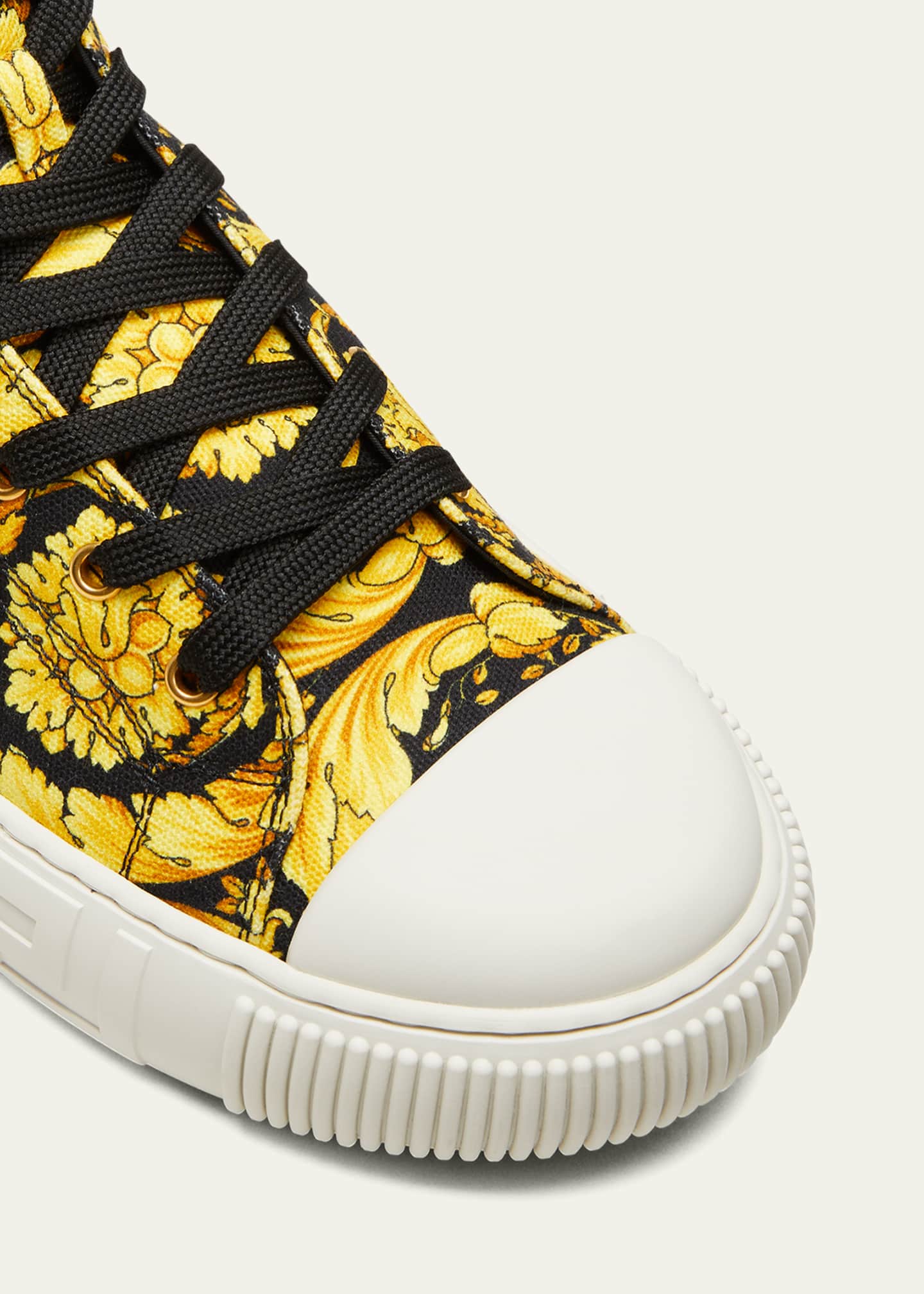 Versace Men's Barocco-Print High-Top Sneakers - Bergdorf Goodman