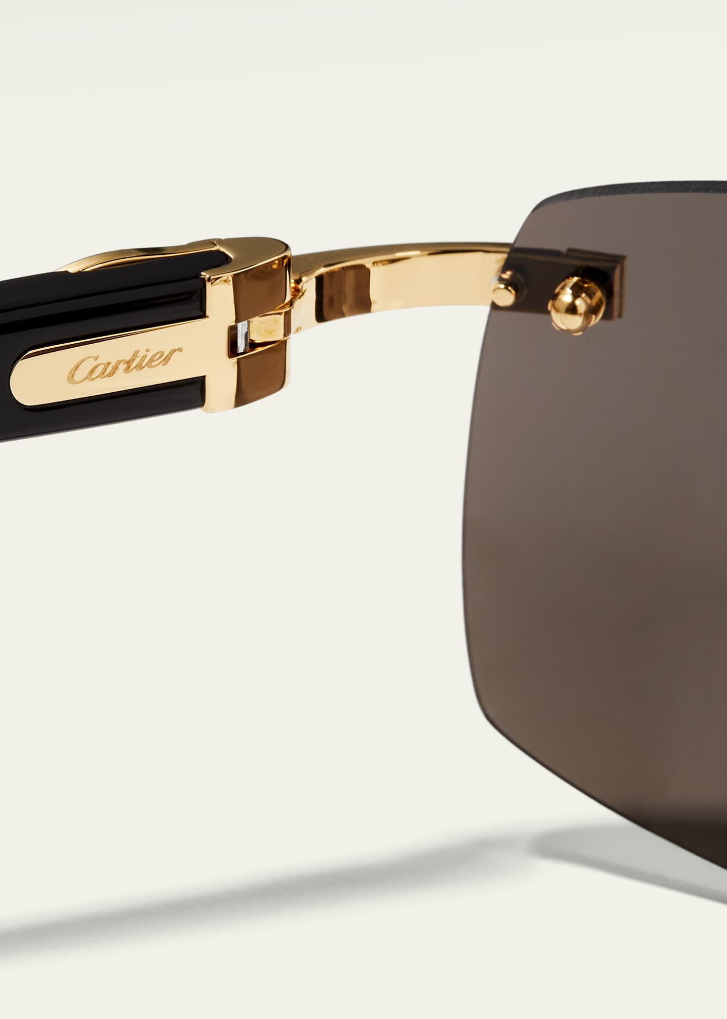 Cartier Men's Rimless Rectangle Sunglasses - Bergdorf Goodman