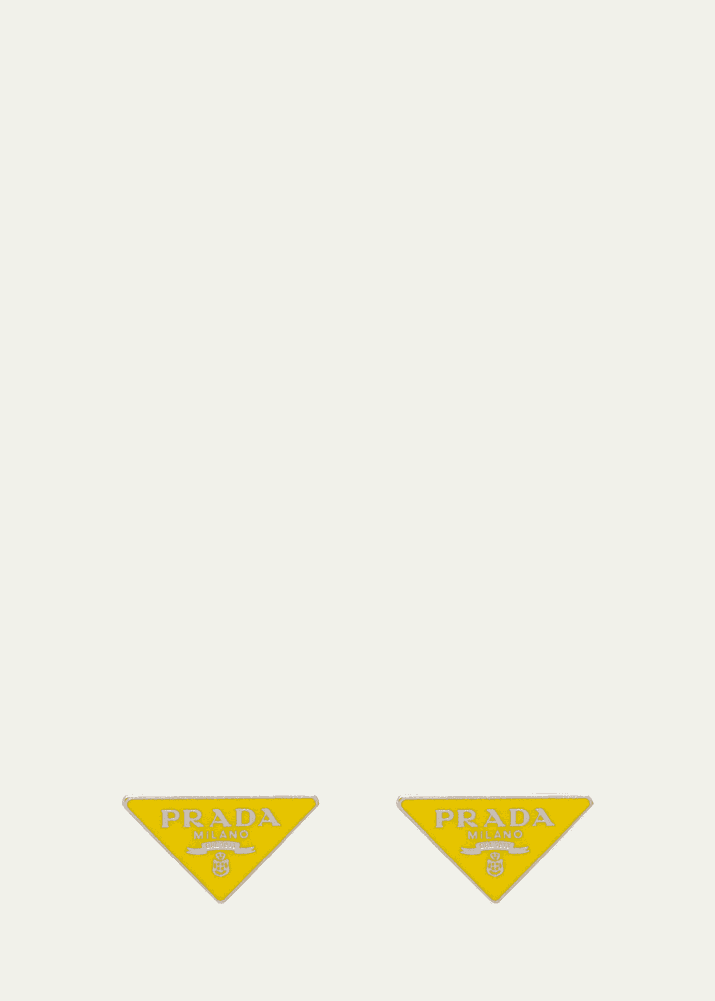 Prada Enamel Triangle Logo Sterling Silver Stud Earrings - Bergdorf Goodman