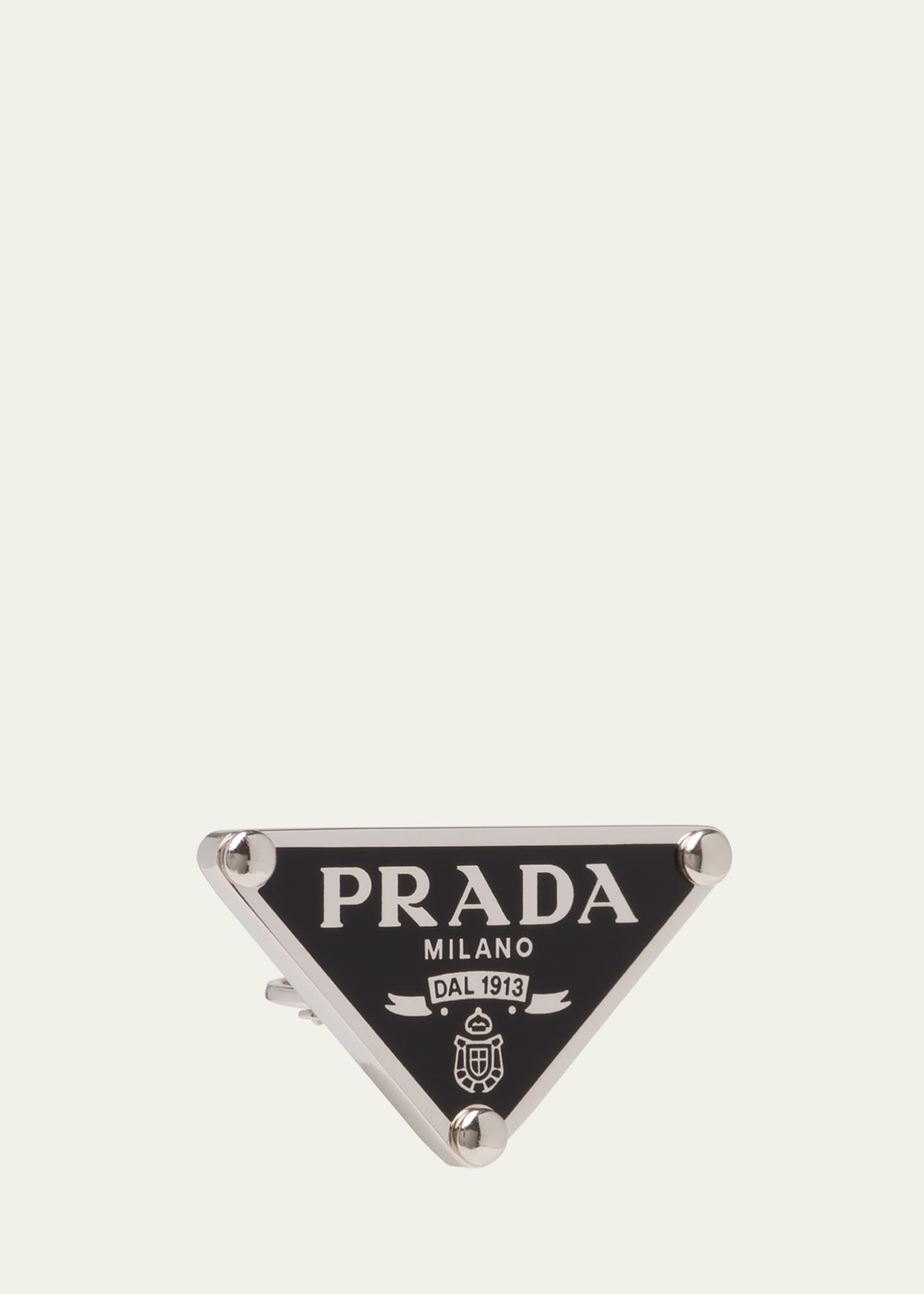 Prada Enamel Triangle Logo Clip Earring, Right - Bergdorf Goodman