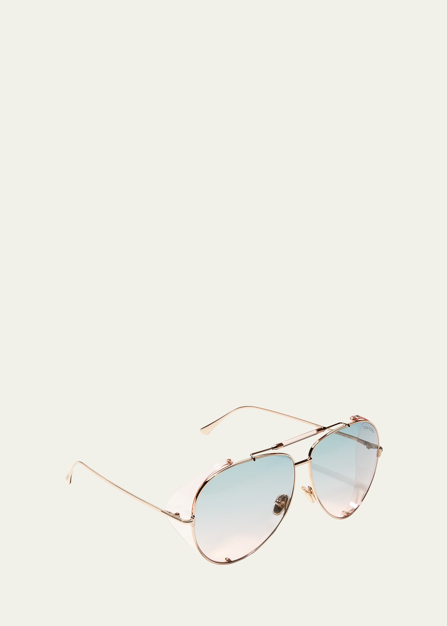 TOM FORD Jack Metal Aviator Sunglasses w/ Side Shields - Bergdorf Goodman