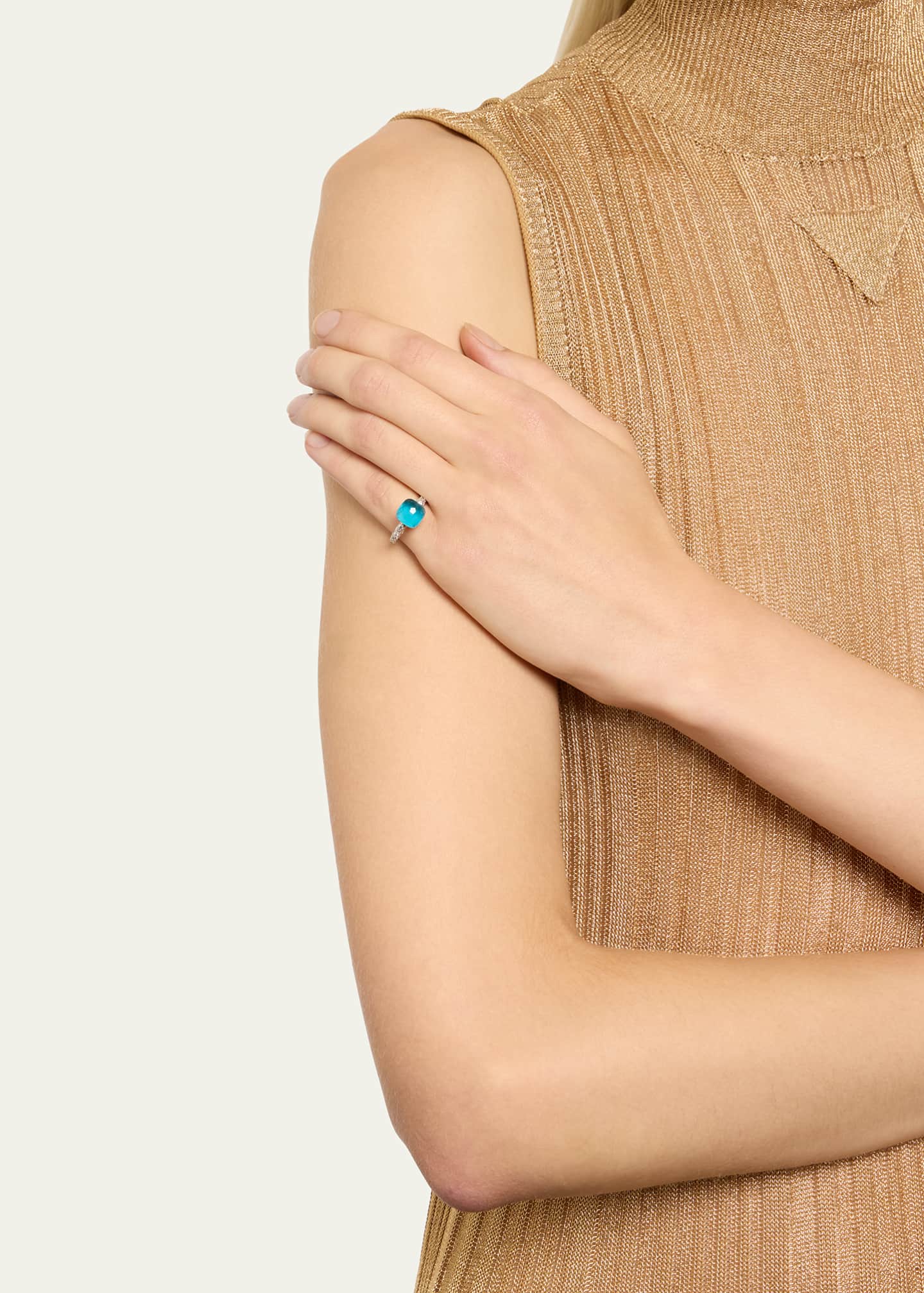 Pomellato Nudo Deep Blue Petite 18k Gold Sky Blue Topaz Agate and ...