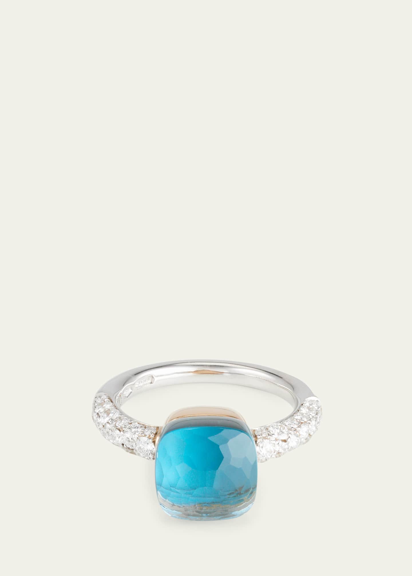 Pomellato Nudo Deep Blue Petite 18k Gold Sky Blue Topaz Agate and ...