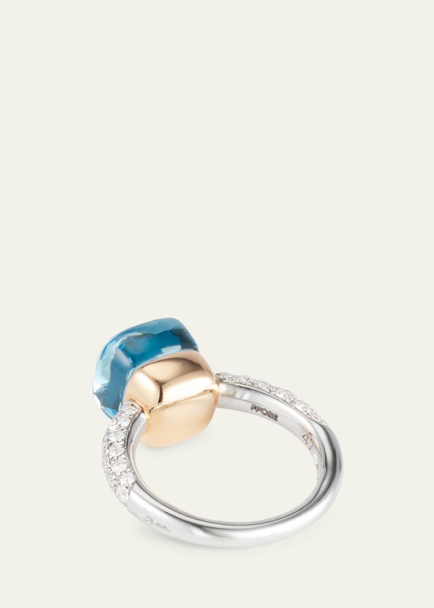 Pomellato Nudo Deep Blue Petite 18k Gold Sky Blue Topaz Agate and ...