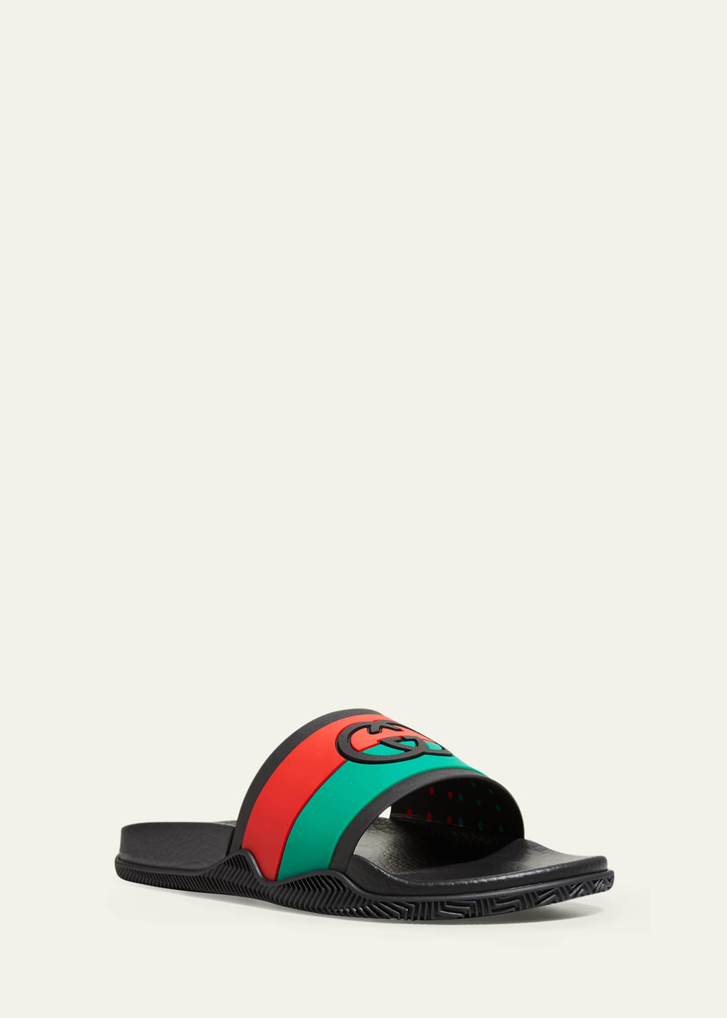 Gucci Men's Agrado GG Rubber Slide Sandals - Bergdorf Goodman