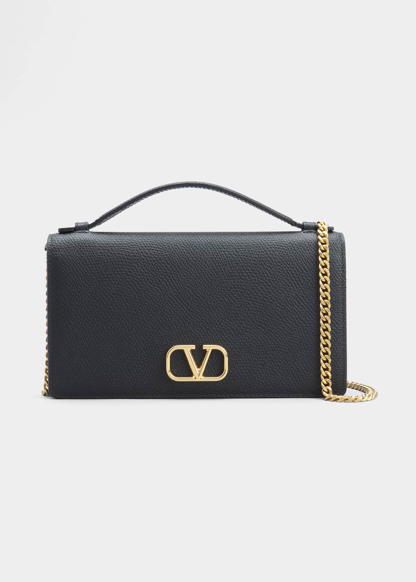 Valentino Garavani VLOGO Leather Wallet on Chain - Bergdorf Goodman