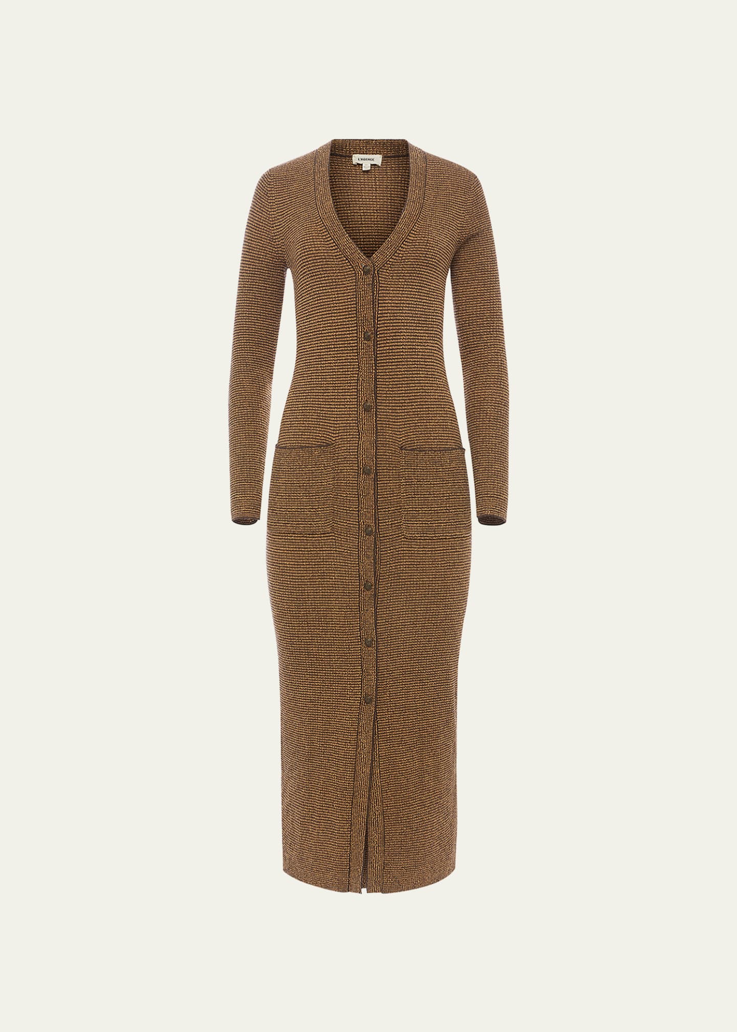 L'Agence Galena Striped Long Cardigan - Bergdorf Goodman