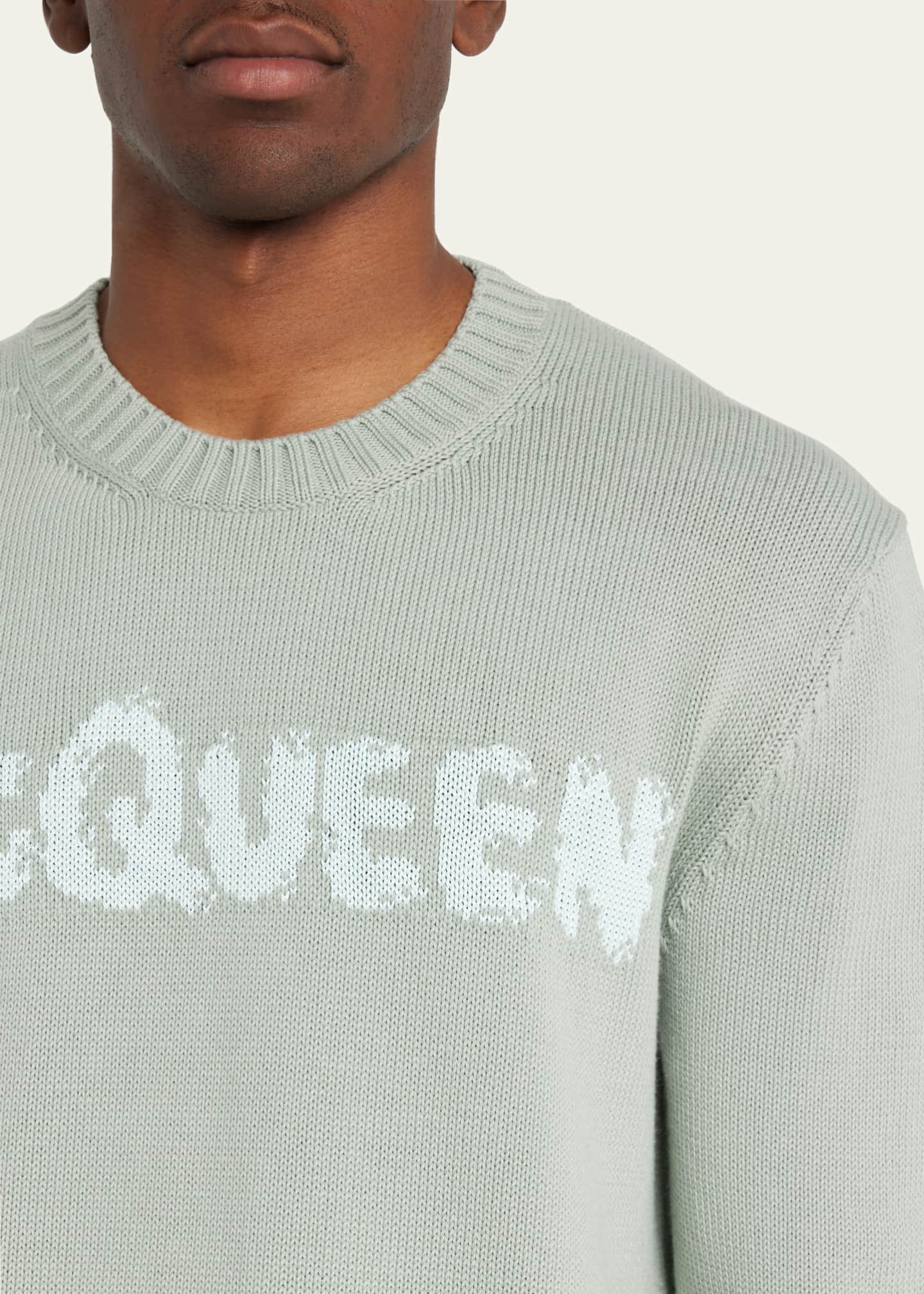Alexander McQueen Men's Graffiti Knit Sweater - Bergdorf Goodman