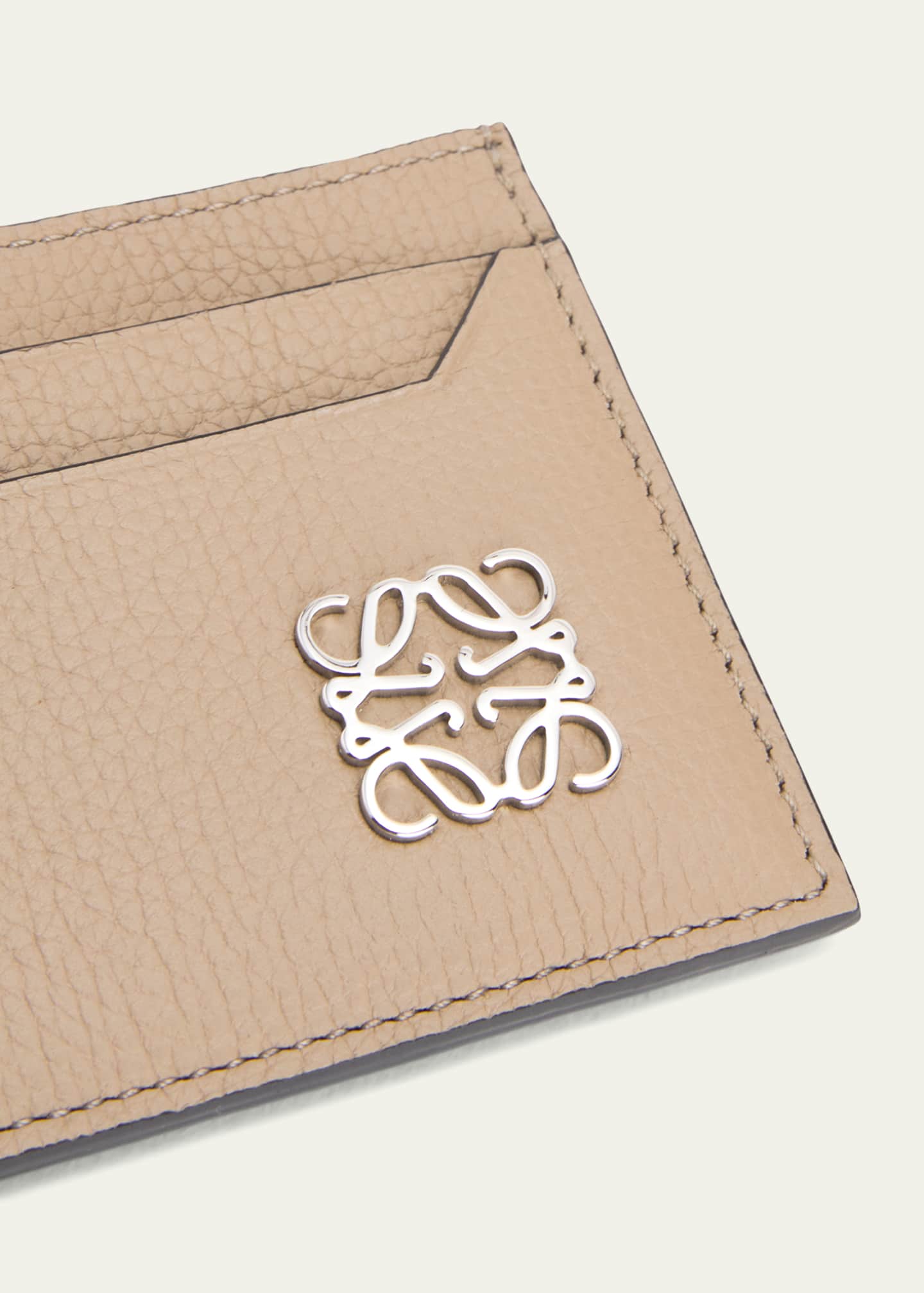 Loewe Anagram Plain Card Case in Grained Leather - Bergdorf Goodman