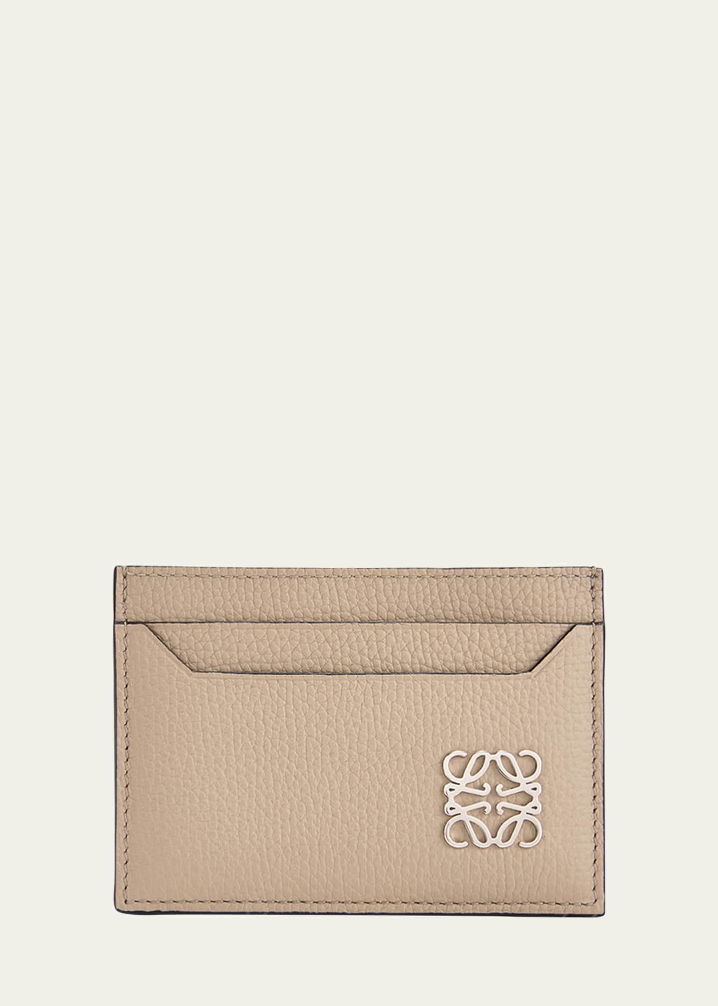 Loewe Anagram Plain Card Case in Grained Leather - Bergdorf Goodman