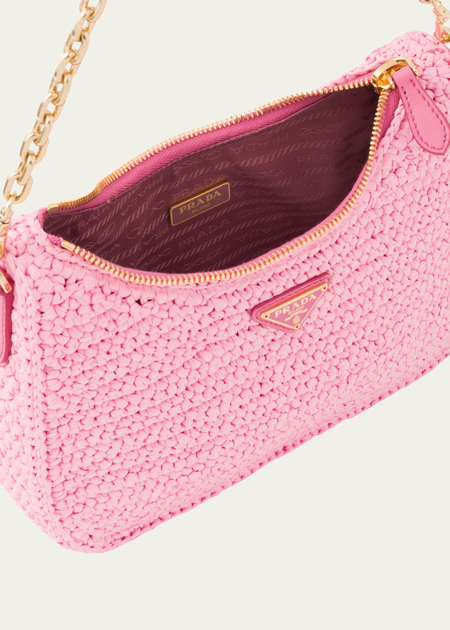 Prada Re-Edition 2005 Raffia Chain Shoulder Bag - Bergdorf Goodman