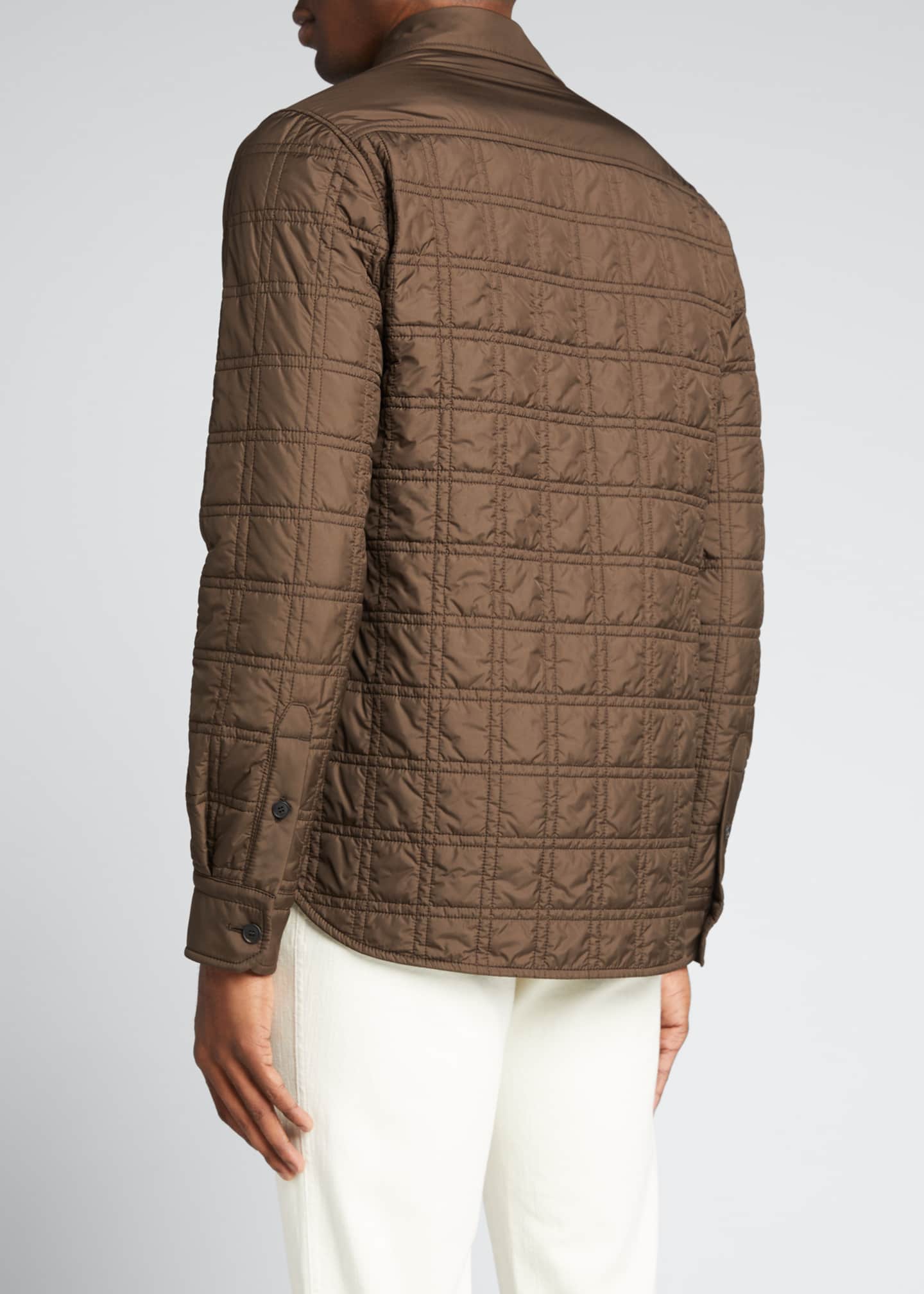 Brioni Men's Lightweight Quilted Overshirt - Bergdorf Goodman
