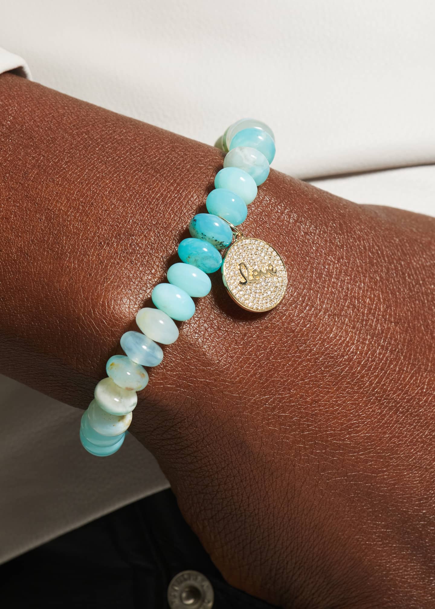 Sydney Evan 8mm Peruvian Opal and Diamond Love Script Medallion ...