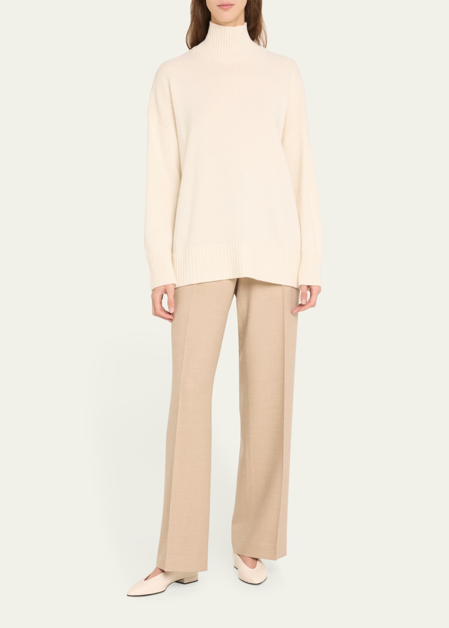 Lafayette 148 New York Chine 3-Ply Cashmere Stand-Collar Sweater ...