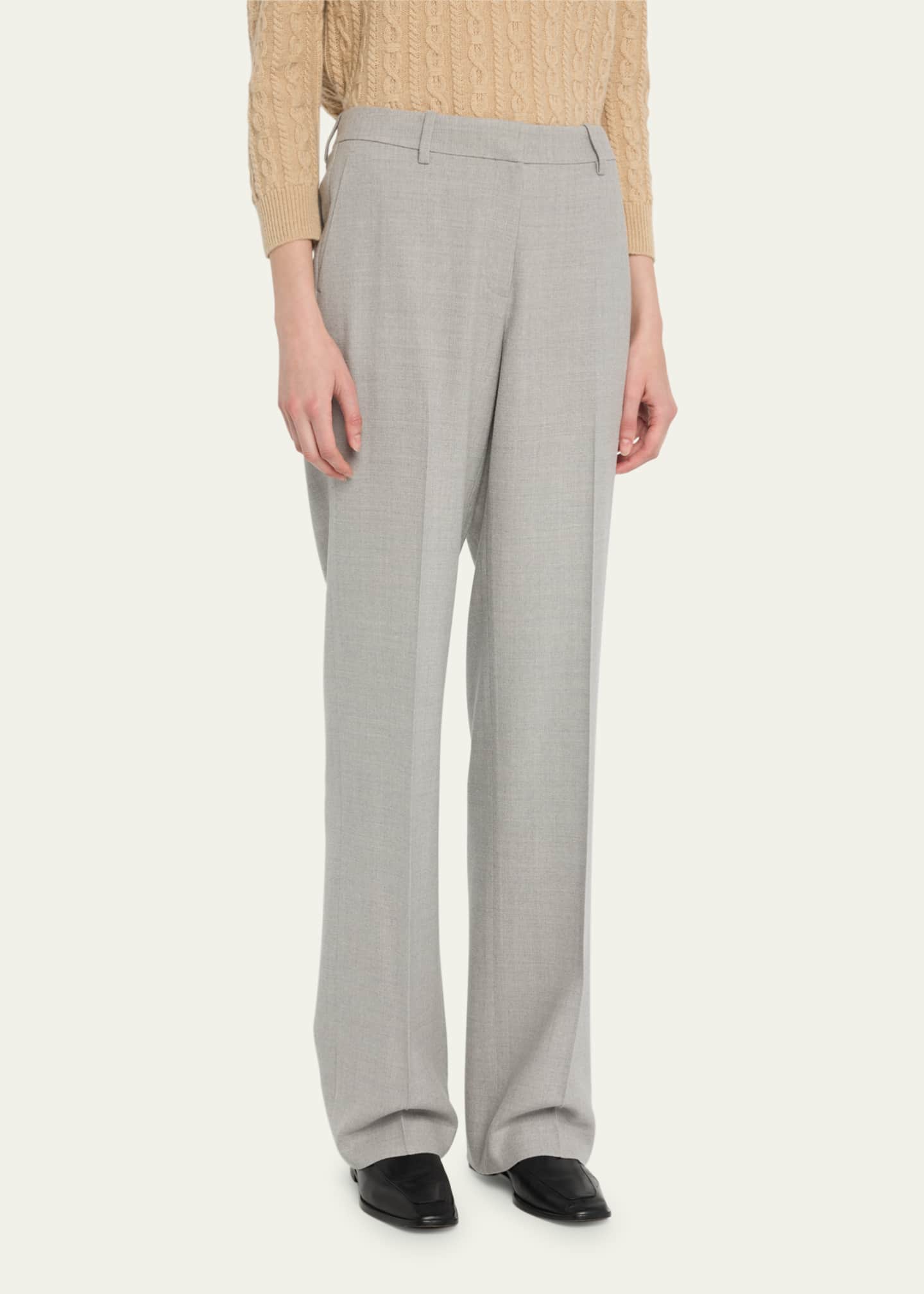 Lafayette 148 New York Gates Wool Suiting Full-Leg Pants - Bergdorf Goodman