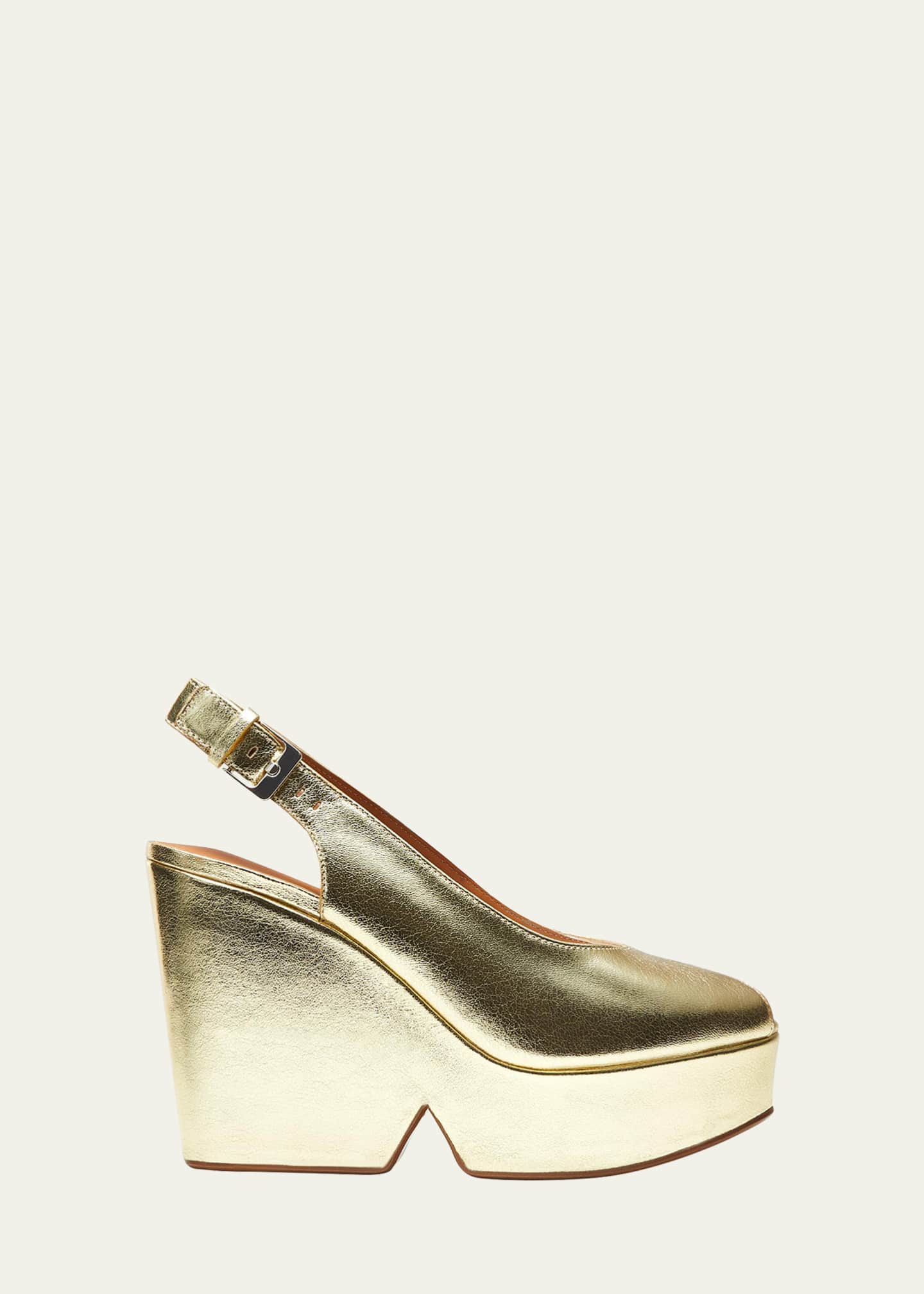 Clergerie Paris Dylan Metallic Platform Slingback Pumps - Bergdorf Goodman