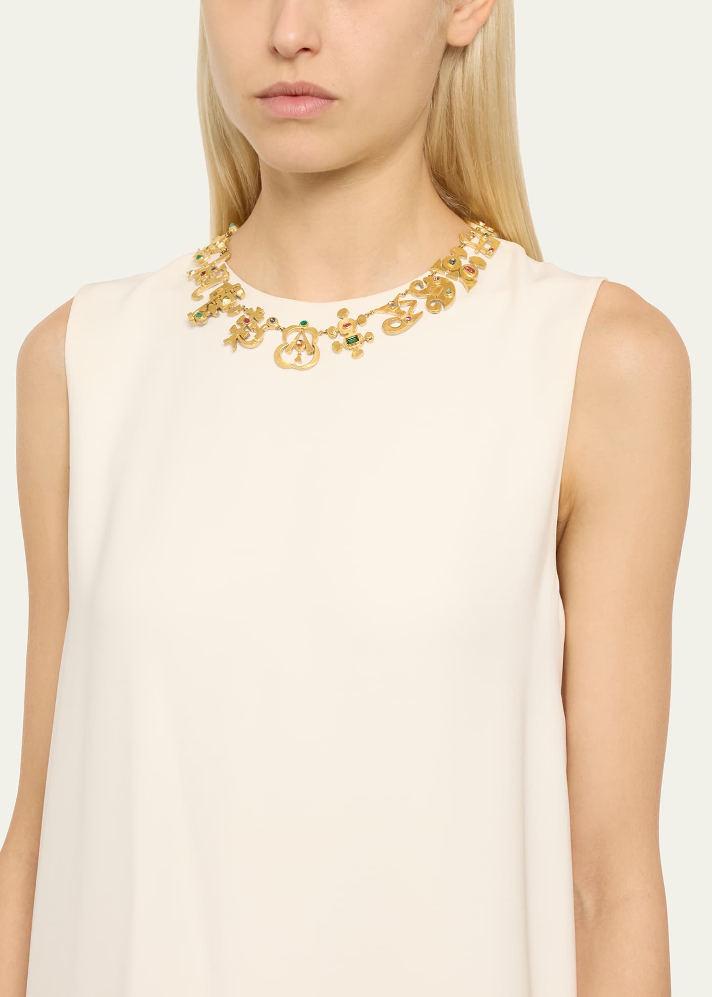 JUDY GEIB 22K and 18K Yellow Gold Jabberwocky Wacky Symbol Necklace ...