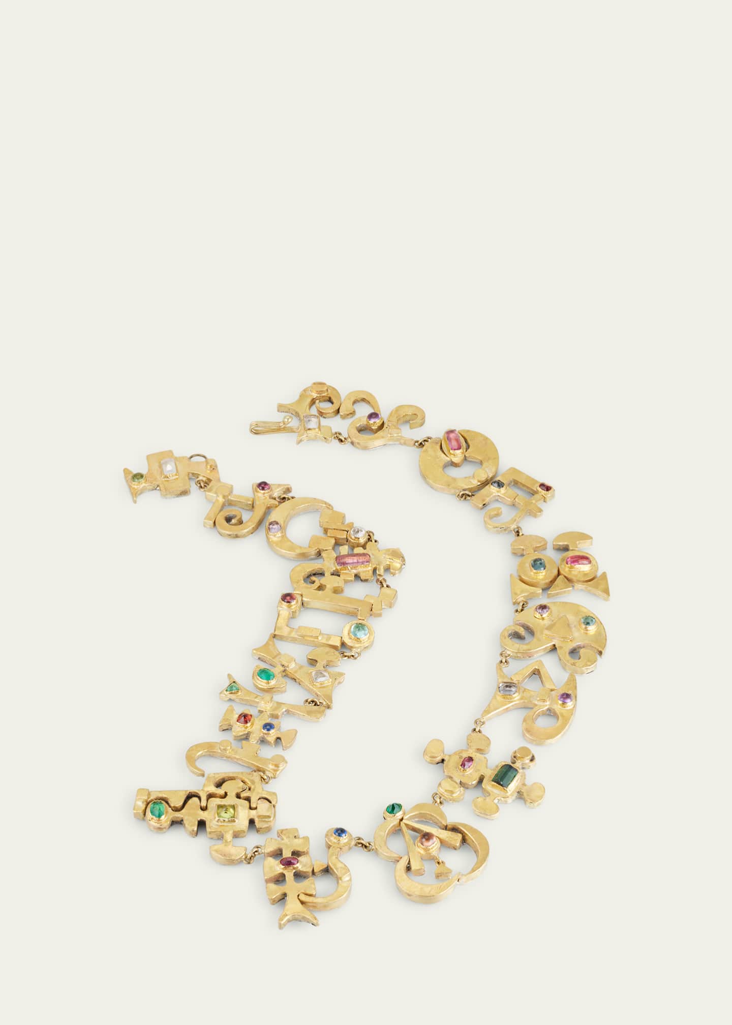 JUDY GEIB 22K and 18K Yellow Gold Jabberwocky Wacky Symbol Necklace ...